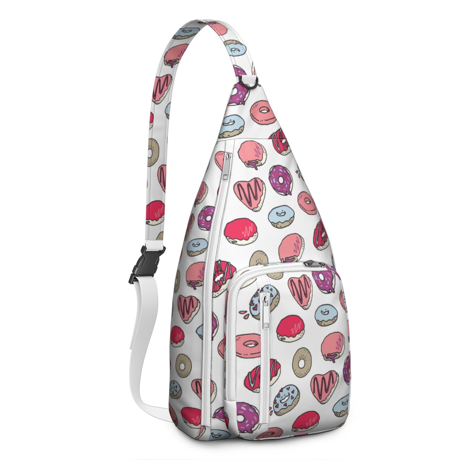 Pastel Donut Sling Backpack – Minimalist Dessert Print Crossbody Bag ...