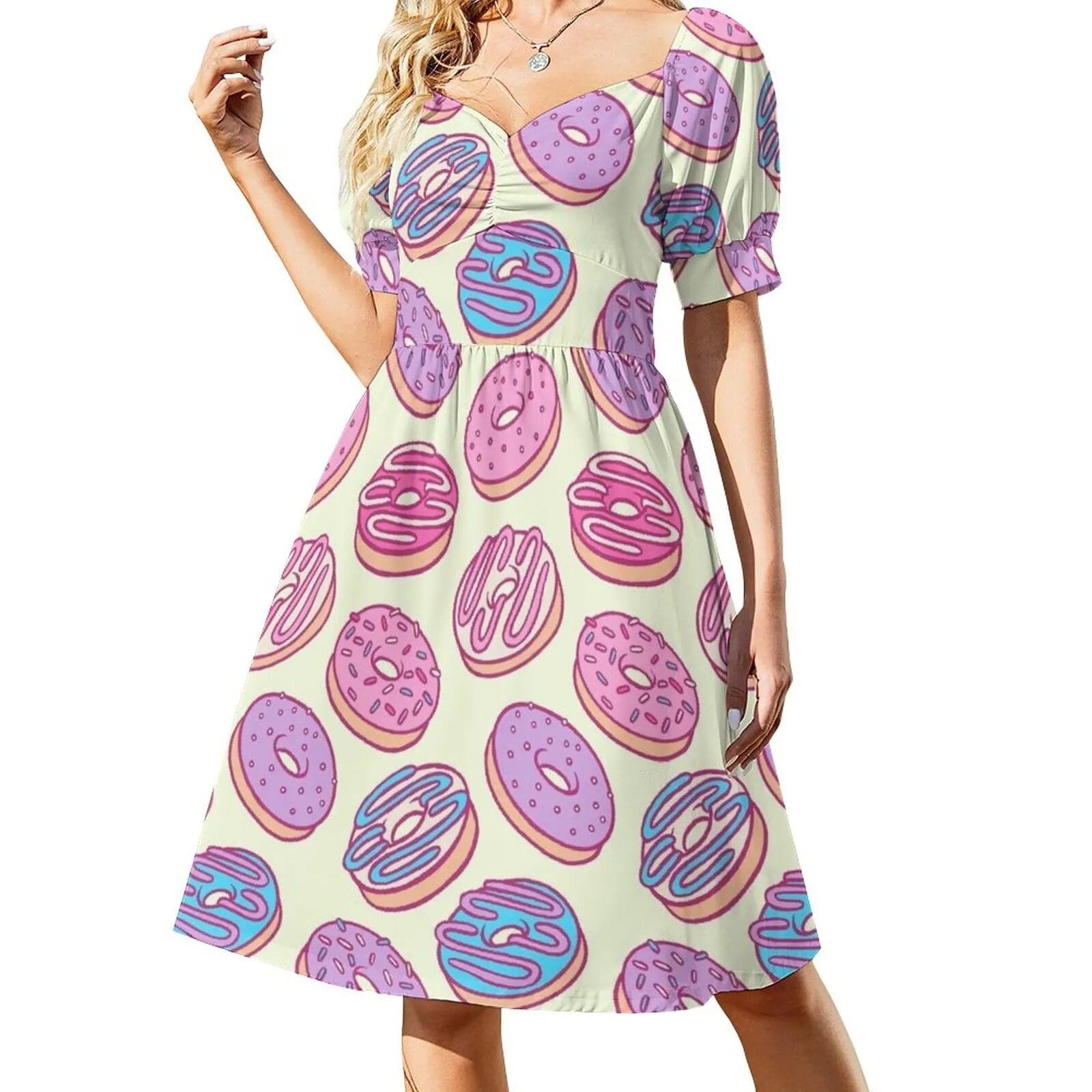 Pastel Donut Sticker Pack Dress summer dress daily clothes dress women ...