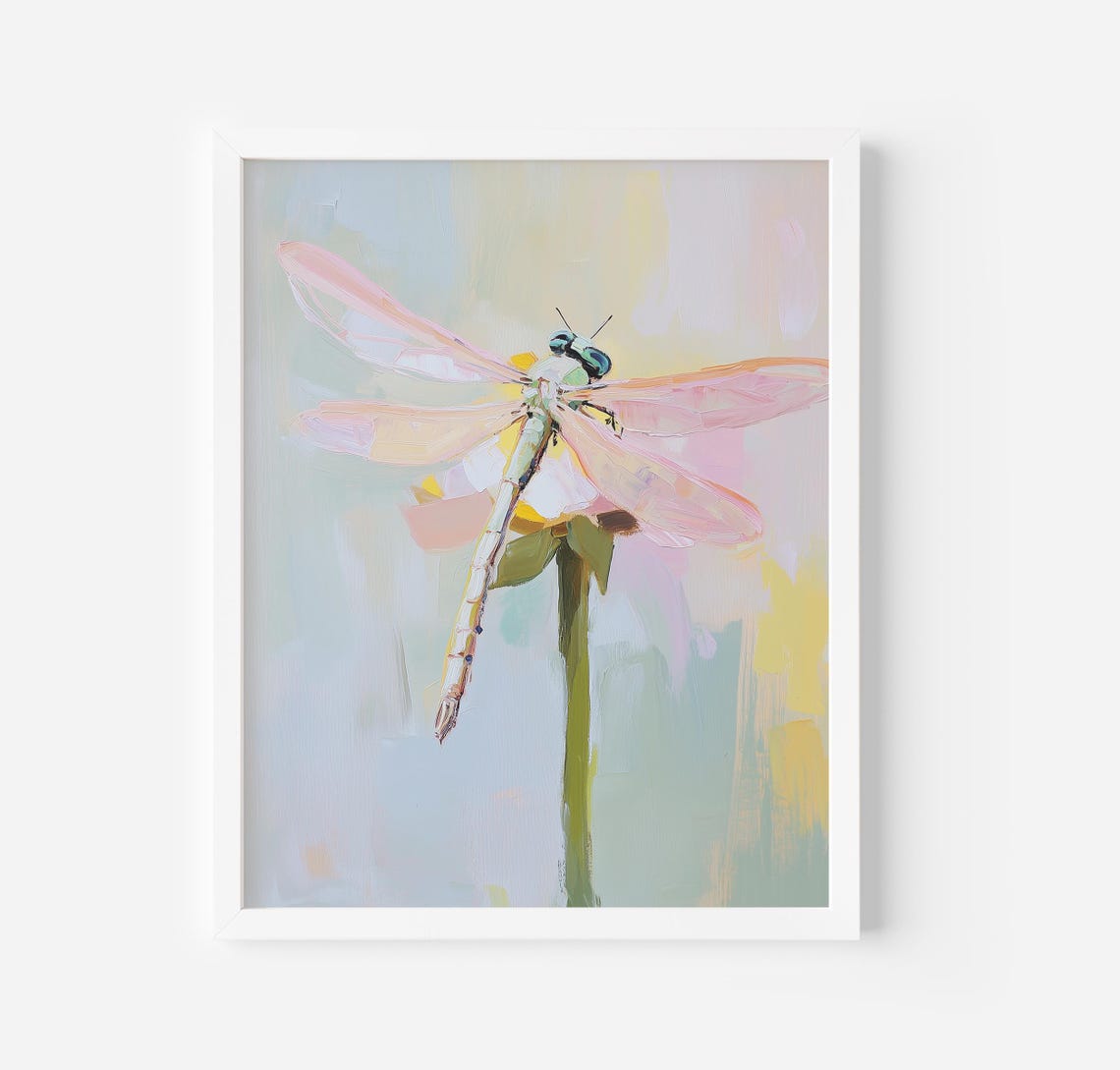 Pastel Dragonfly : Nursery Wall Art (Print), pastel colours poster ...