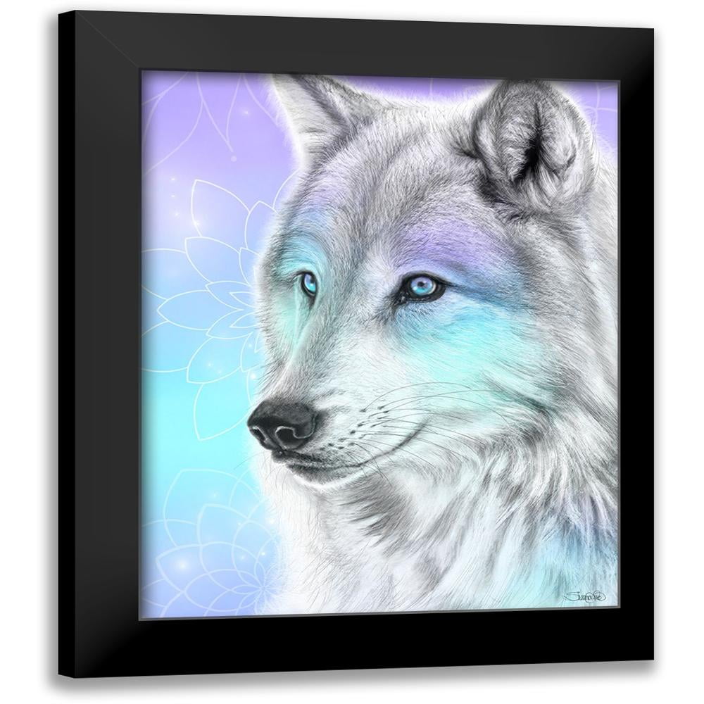 Pastel Dream Wolf 12x14 Black Modern Framed Museum Art Print Titled ...
