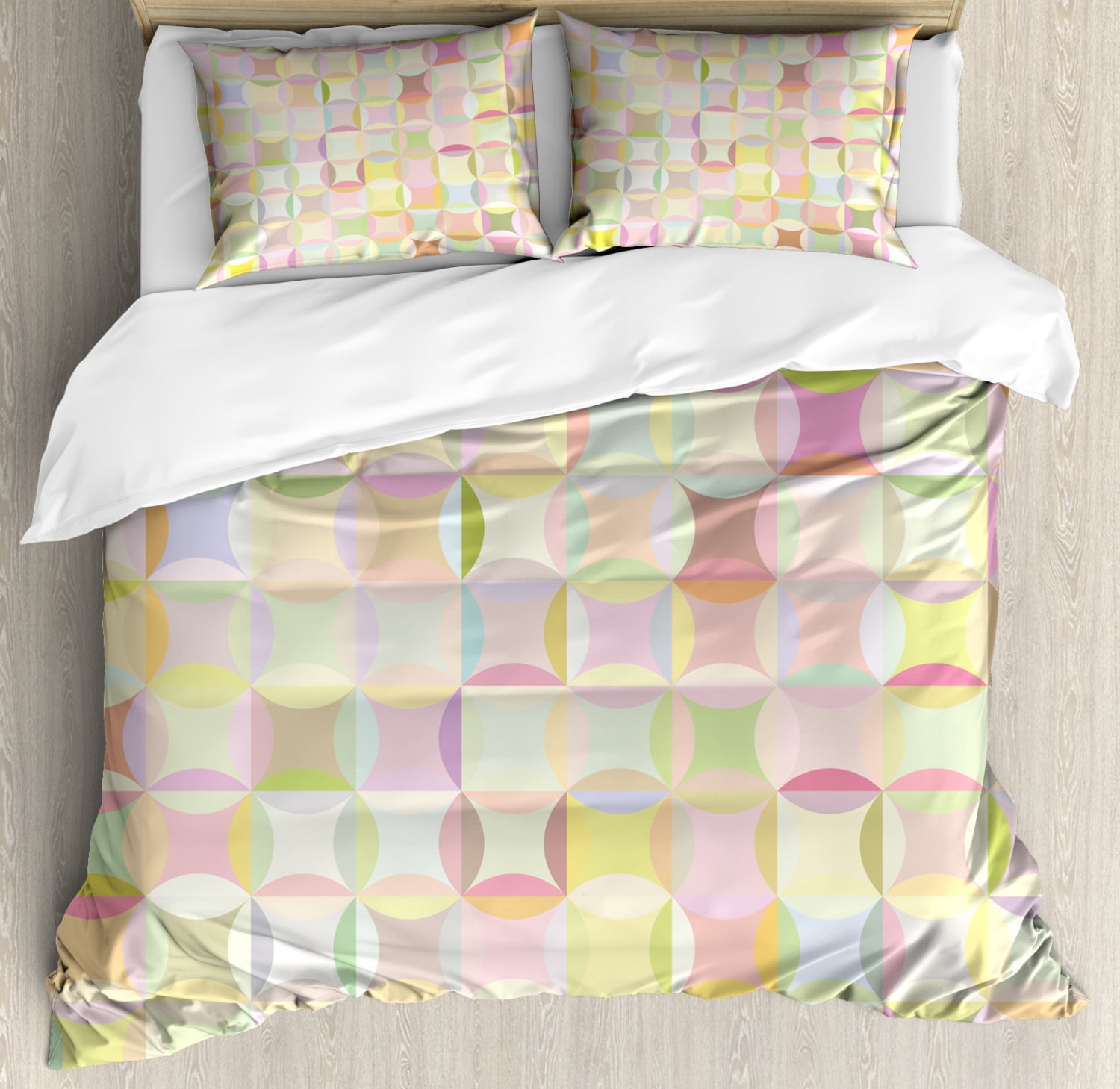 Pastel Duvet Cover Set King Size, Retro Pattern with Polka Dots ...