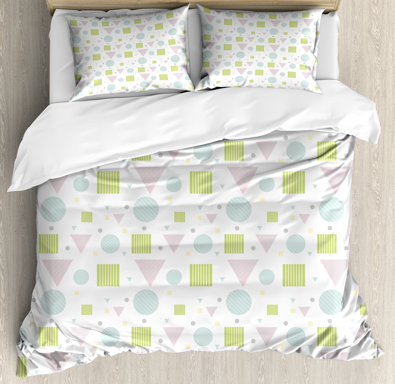 Pastel Duvet Cover Sets, Abstract Art Geometric in Pastel Colored ...