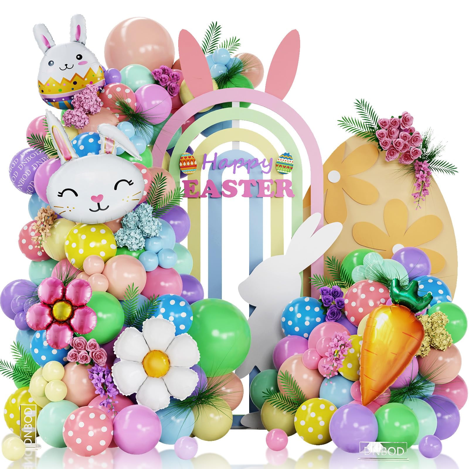 Pastel Easter Bunny Arch Kit,149Pcs BSL1 Pastel Rainbow Garland with ...