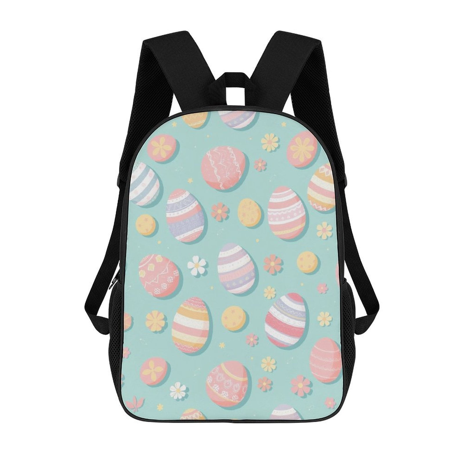 Pastel Easter Eggs PatternZipper Backpack Book Bag Supplies 17 Inch ...