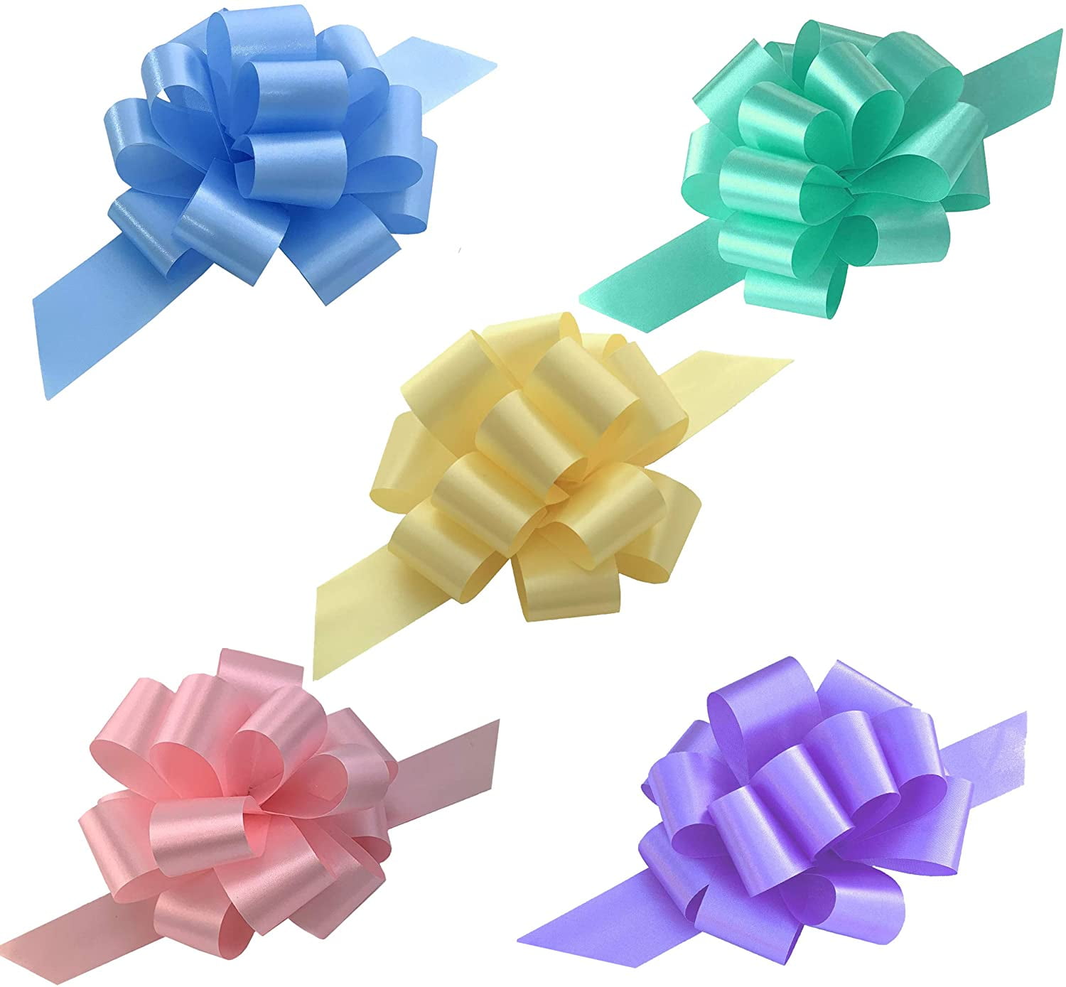 Pastel Easter Gift Pull Bows Variety Pack - 5" Wide, Set of 30, Pastel ...