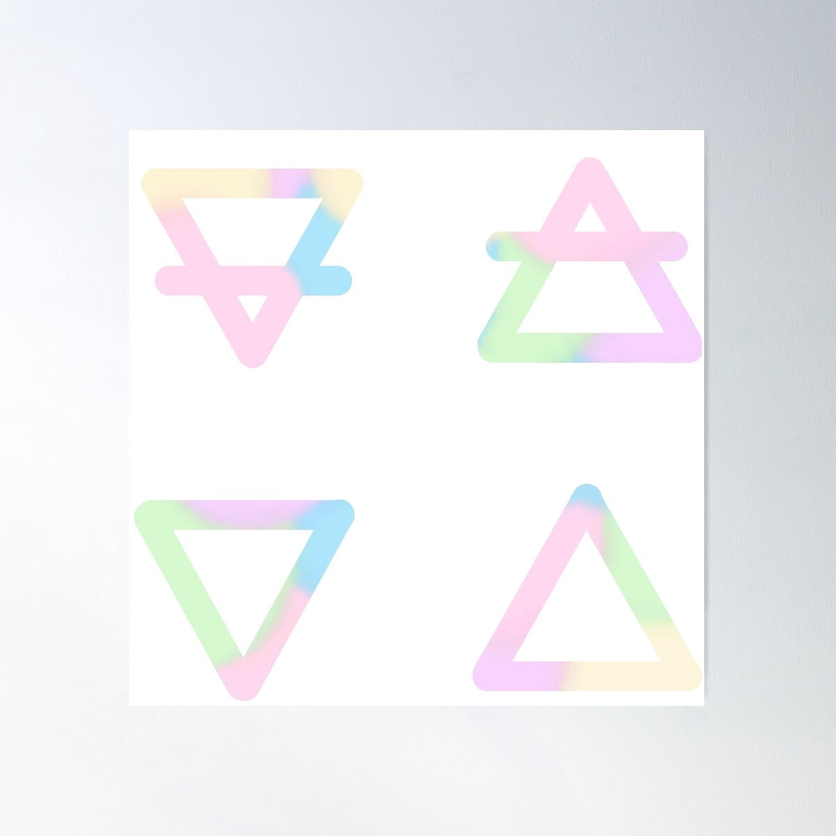 Pastel Elemental Symbols Poster Wall Art, Modern Wall Decor For Living ...