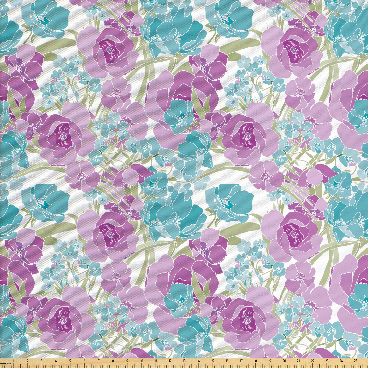 Pastel Fabric by the Yard, Illustration of Spring Season Theme with ...