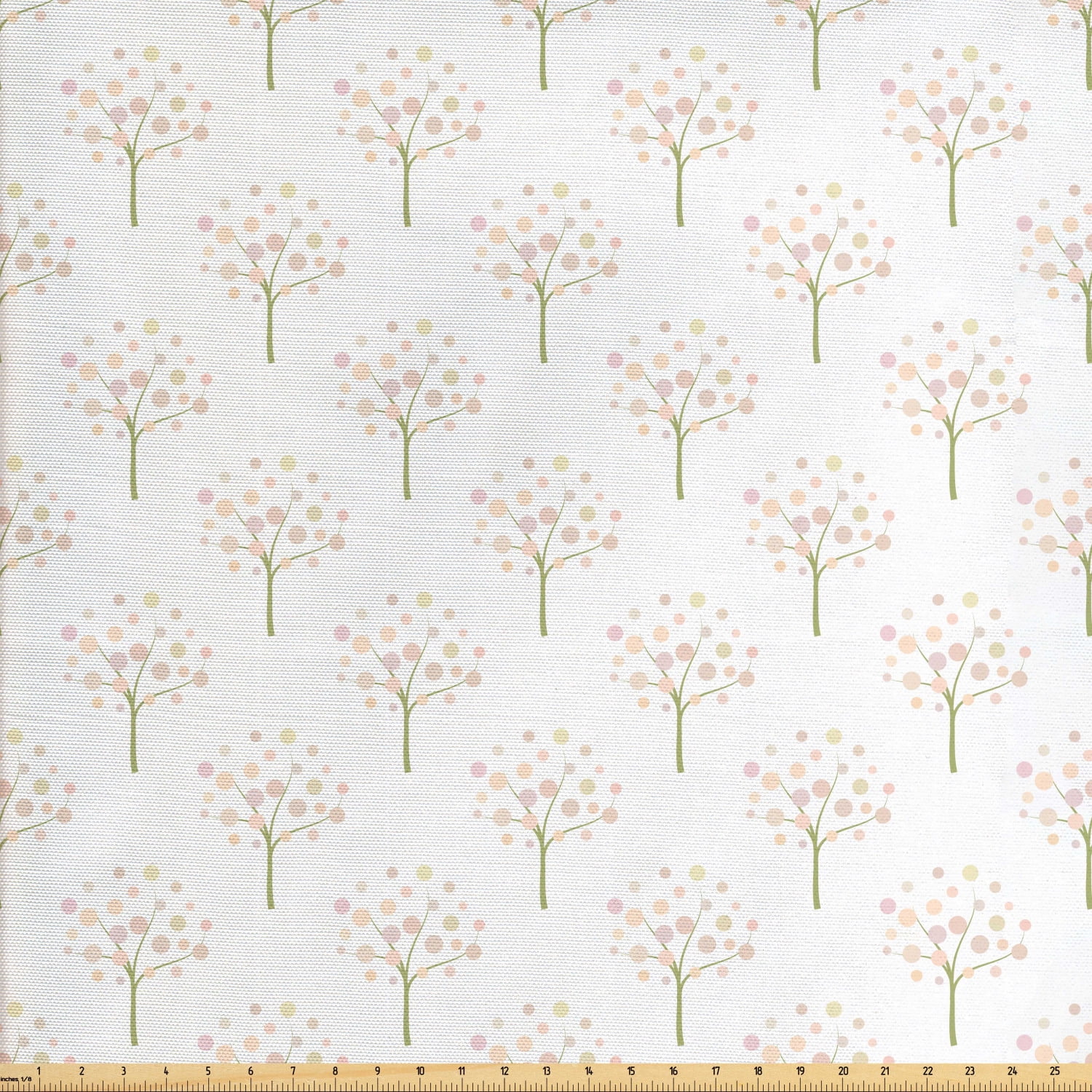 Ambesonne Pastel Fabric by the Yard Upholstery, Tender Trees with ...