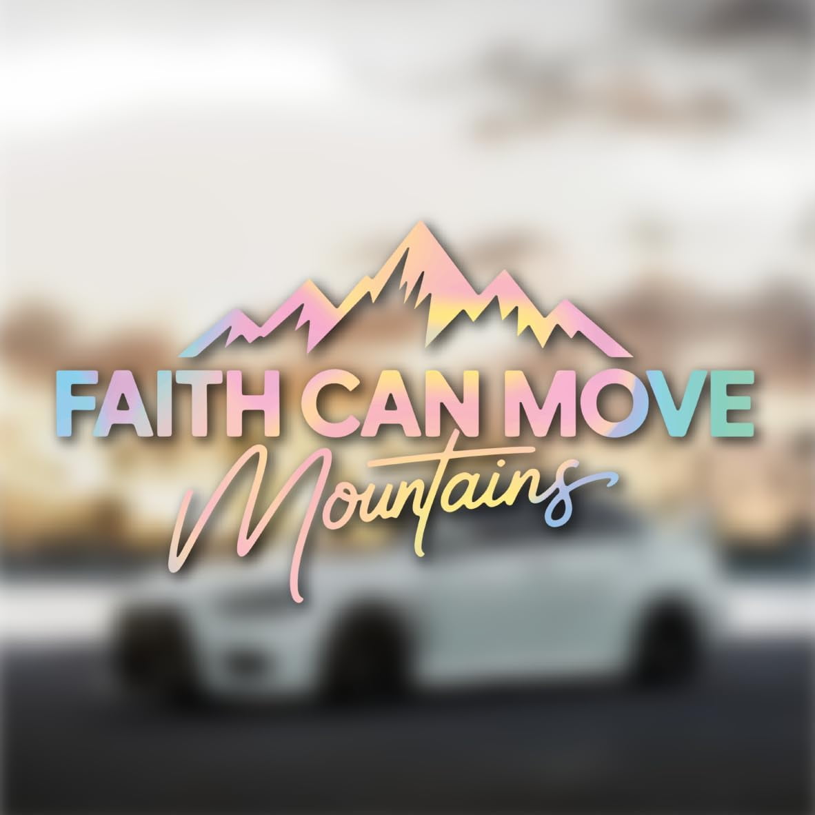 Pastel Faith Can Move Mountains - Decal, Christian for Women & Men ...
