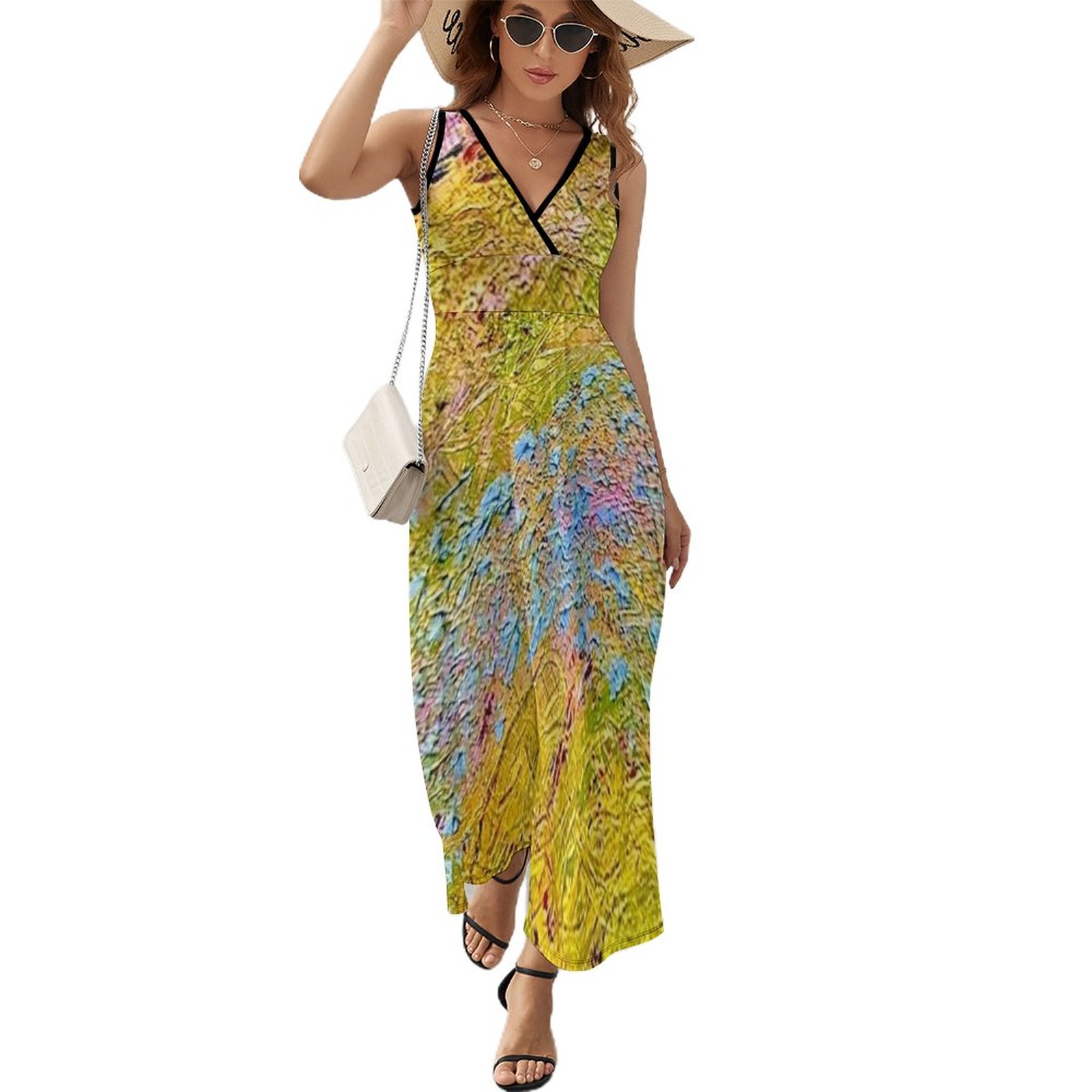 Pastel Fields Print Sleeveless Dress party dresses woman summer outfits ...