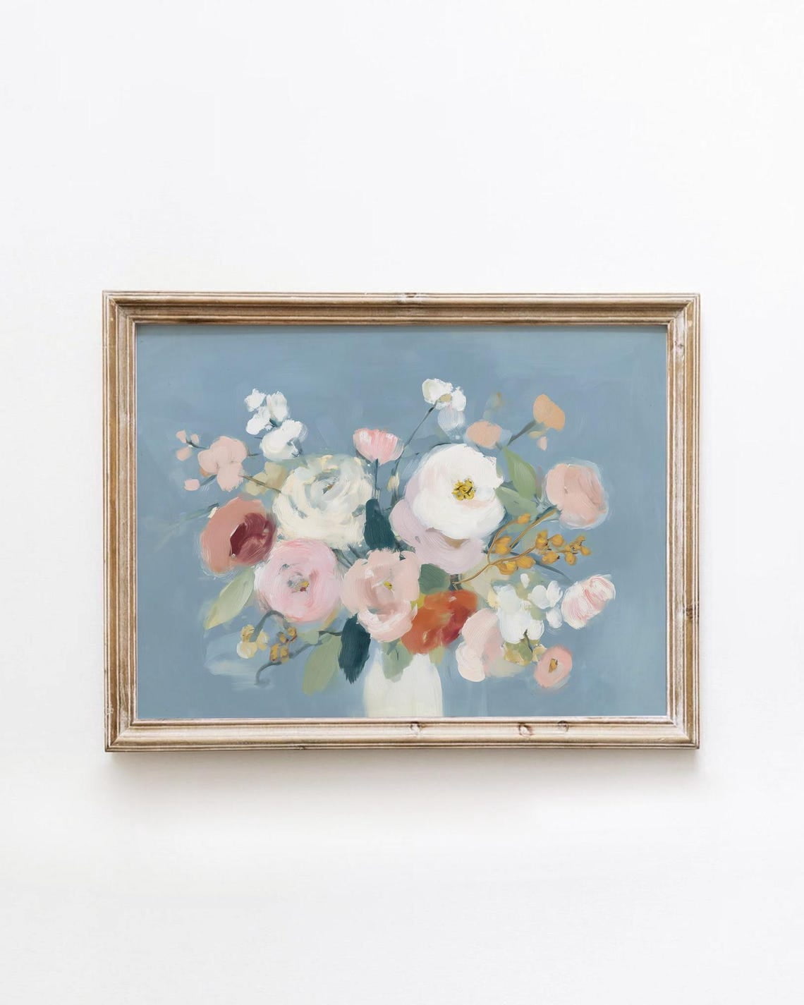 Pastel Floral Bouquet Vintage Cottagecore with Pale Pink Flowers Muted ...