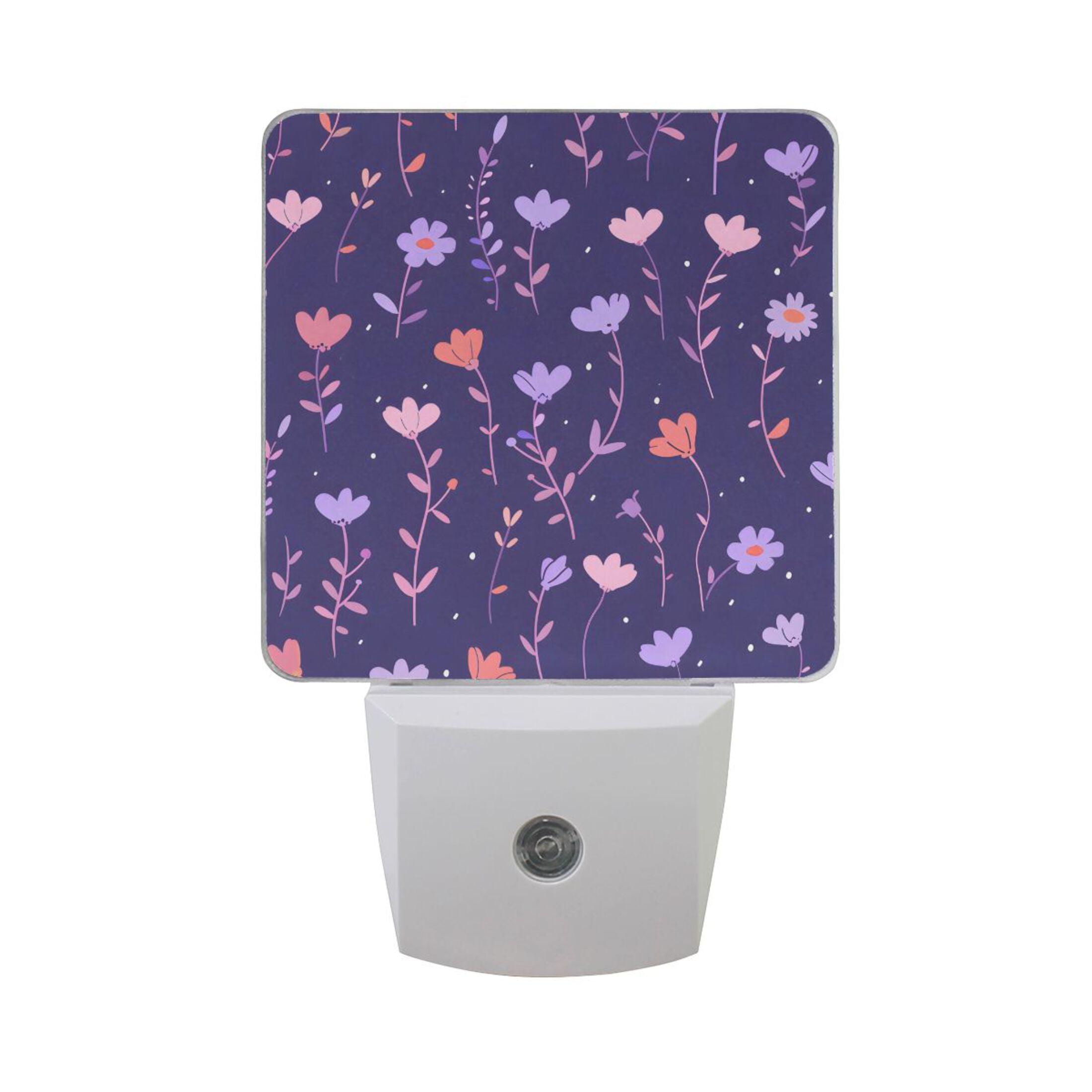Pastel Floral Flower Night Light 2 Pack LED Nightlight Plug into Wall ...