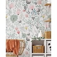 Pastel Floral Wallpaper | Removable Self Adhesive Botanical Wallpaper ...