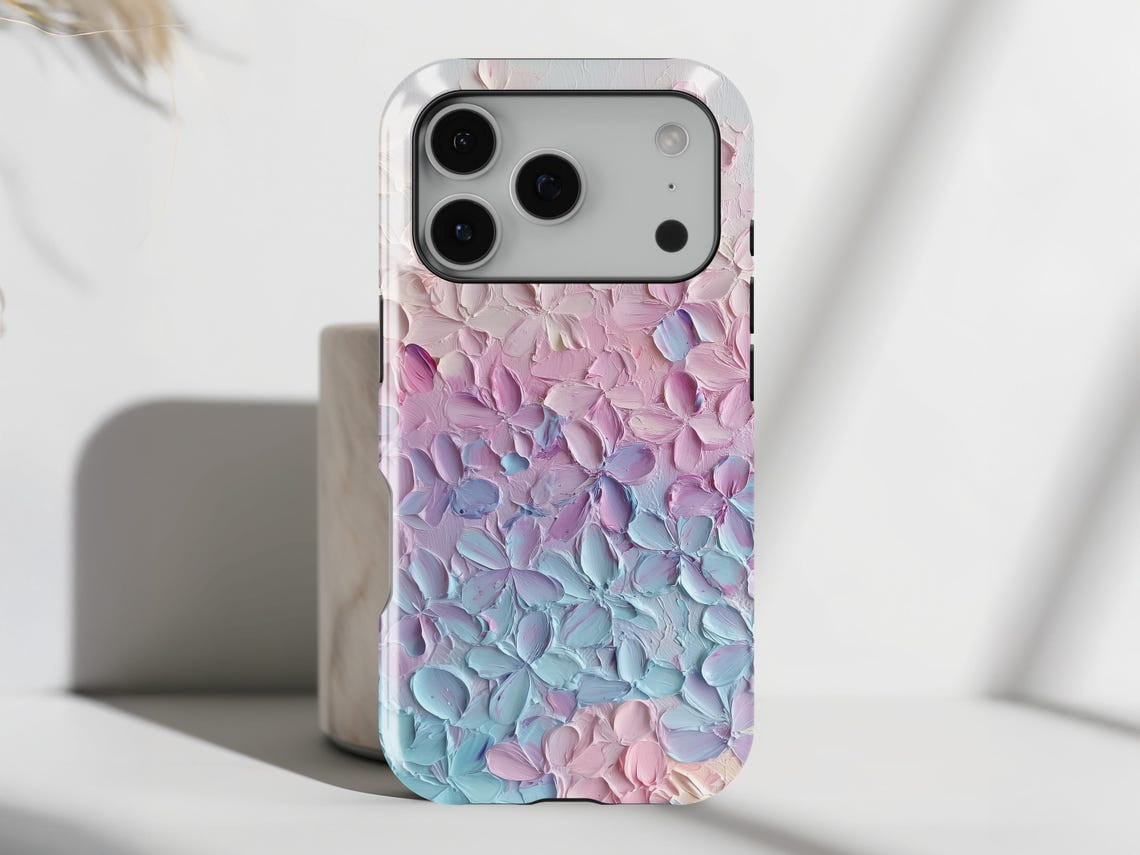 Pastel Flower Abstract Art Phone Case Modern Aesthetic Style with ...