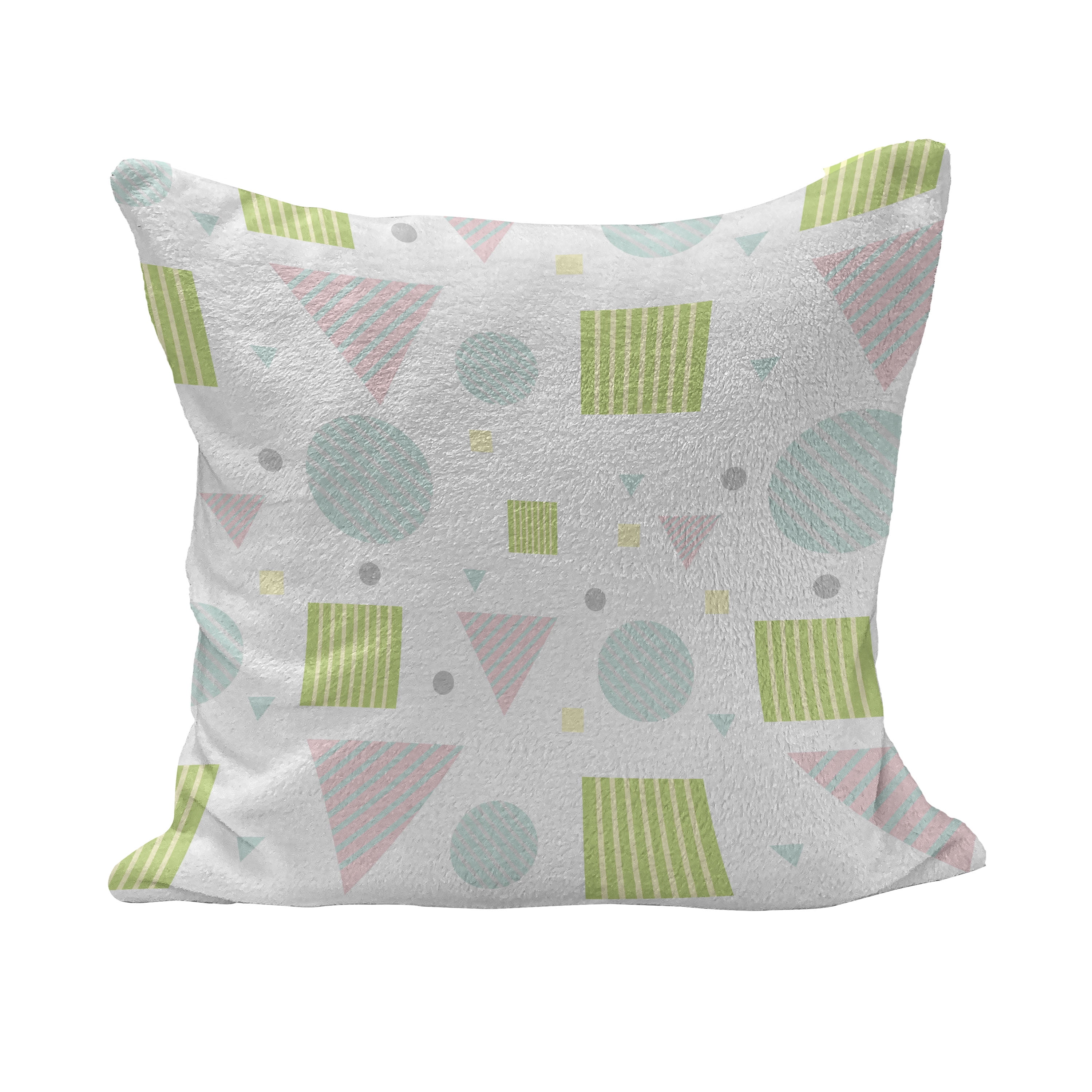 Pastel Fluffy Throw Pillow Cushion Cover, Abstract Art Geometric in ...