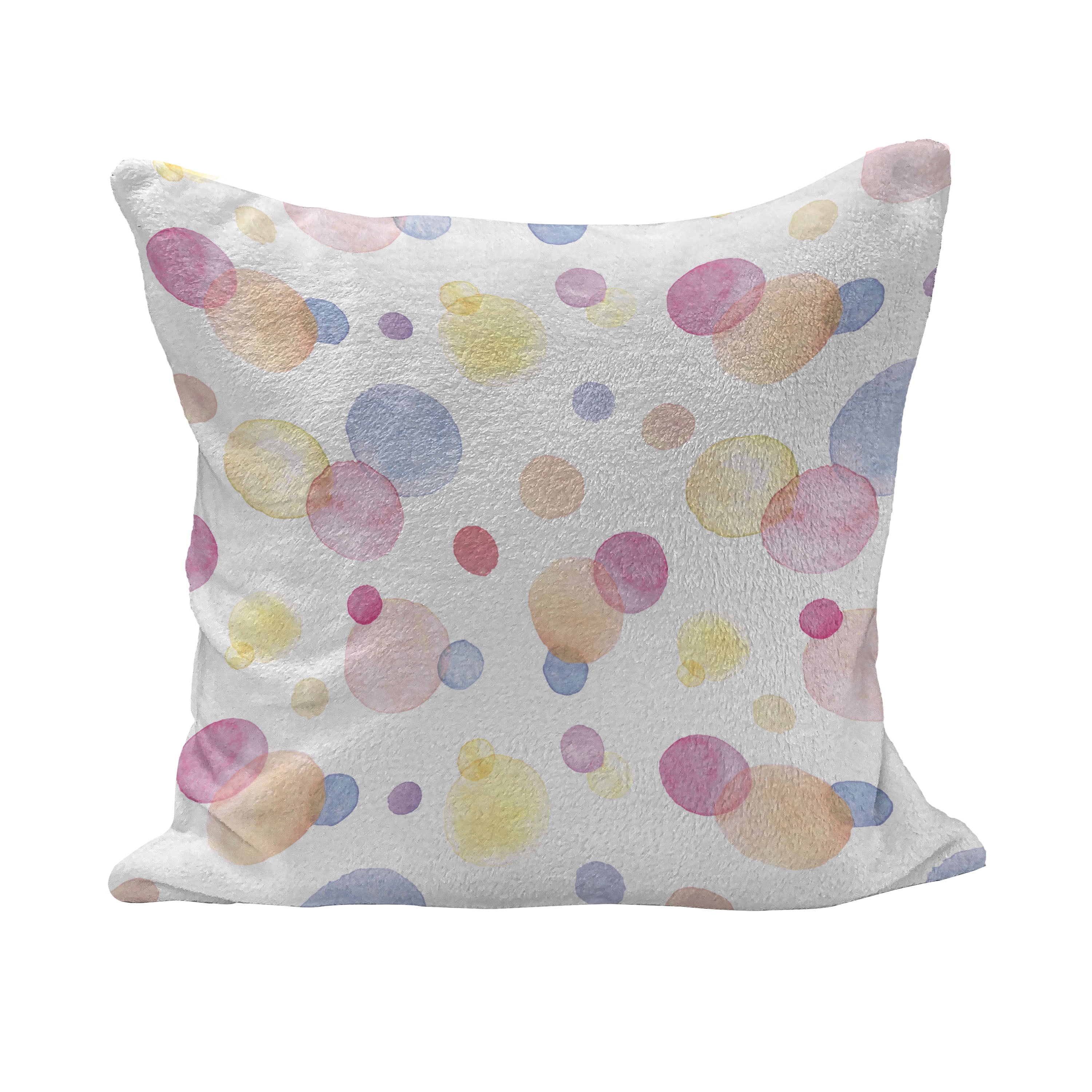 Pastel Fluffy Throw Pillow Cushion Cover, Watercolor Texture Liquid ...