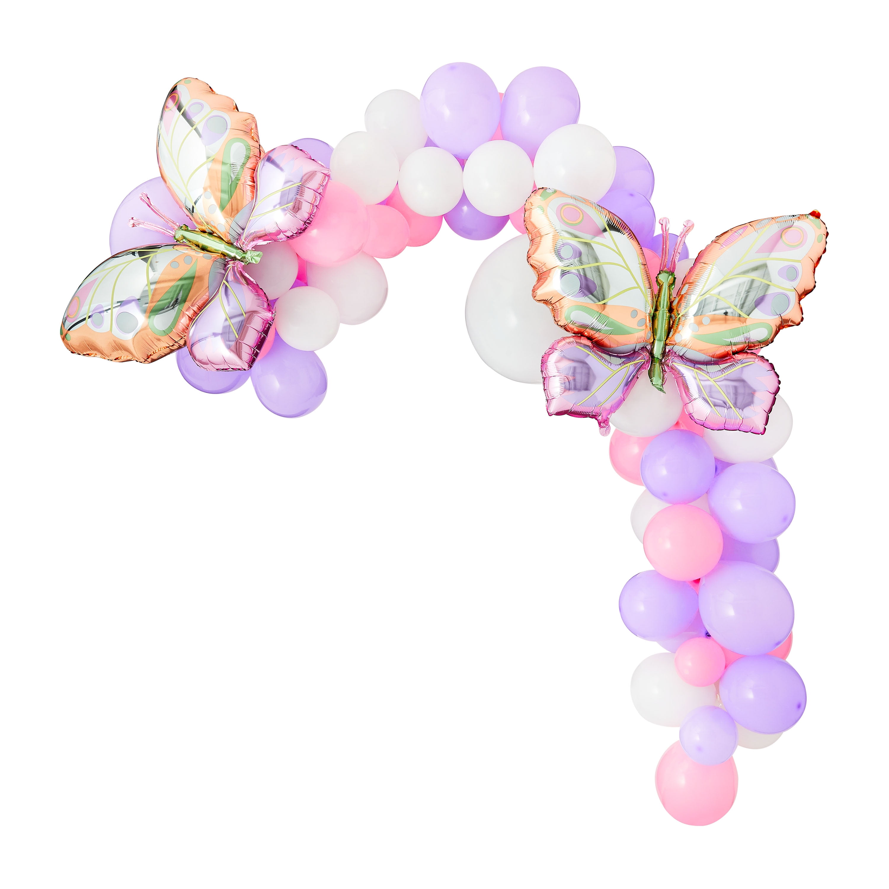 Way To Celebrate Multicolor Butterfly Balloon Arch Kit, 124 Pieces for ...