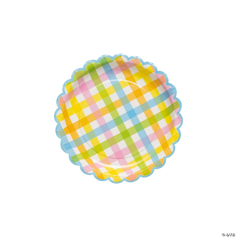 Pastel Gingham Paper Dessert Plates - 8 Count - Walmart.com