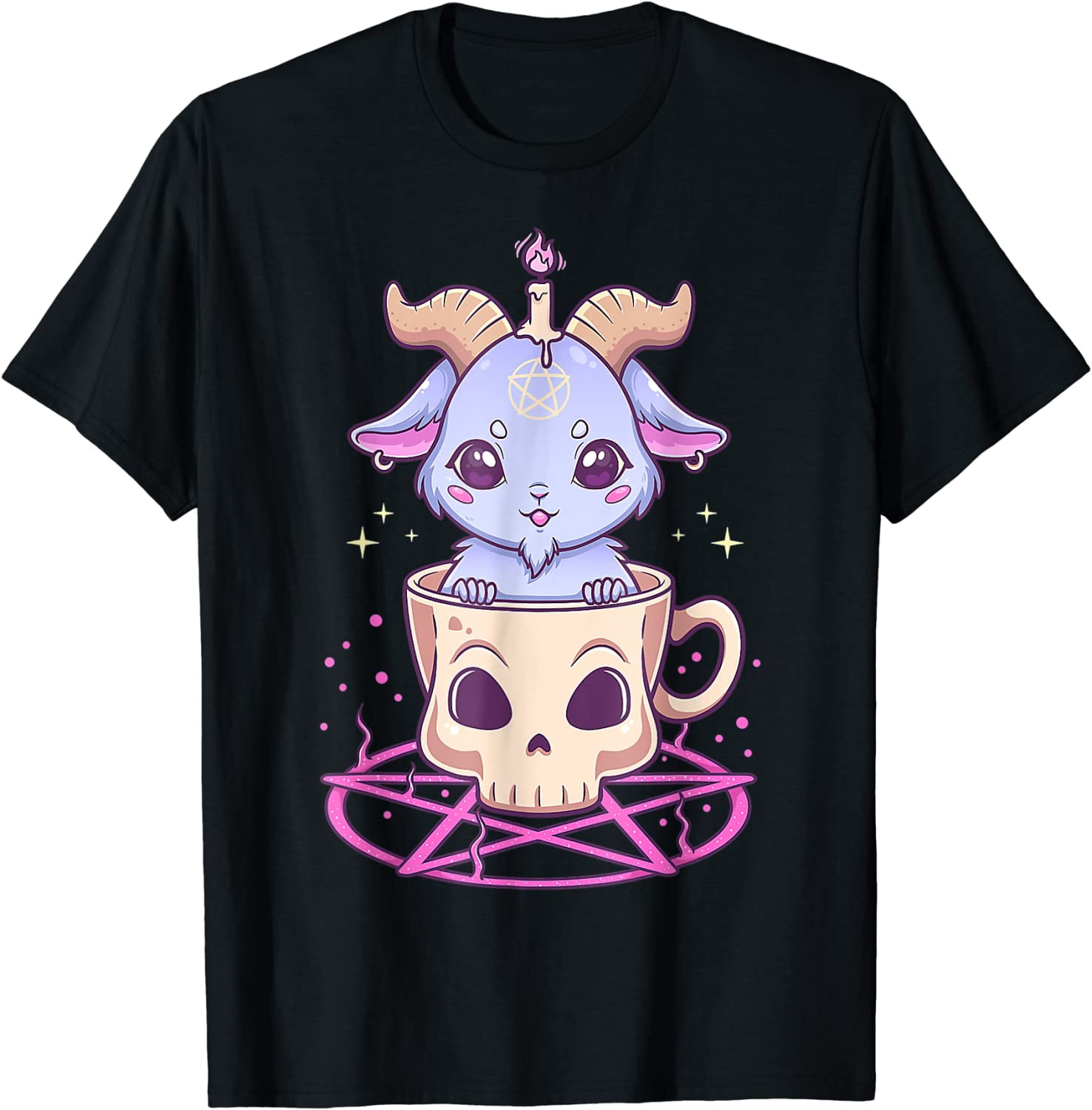 Pastel Goth Baphomet Pentacle Tee: Embrace the Cute Creepy with a ...