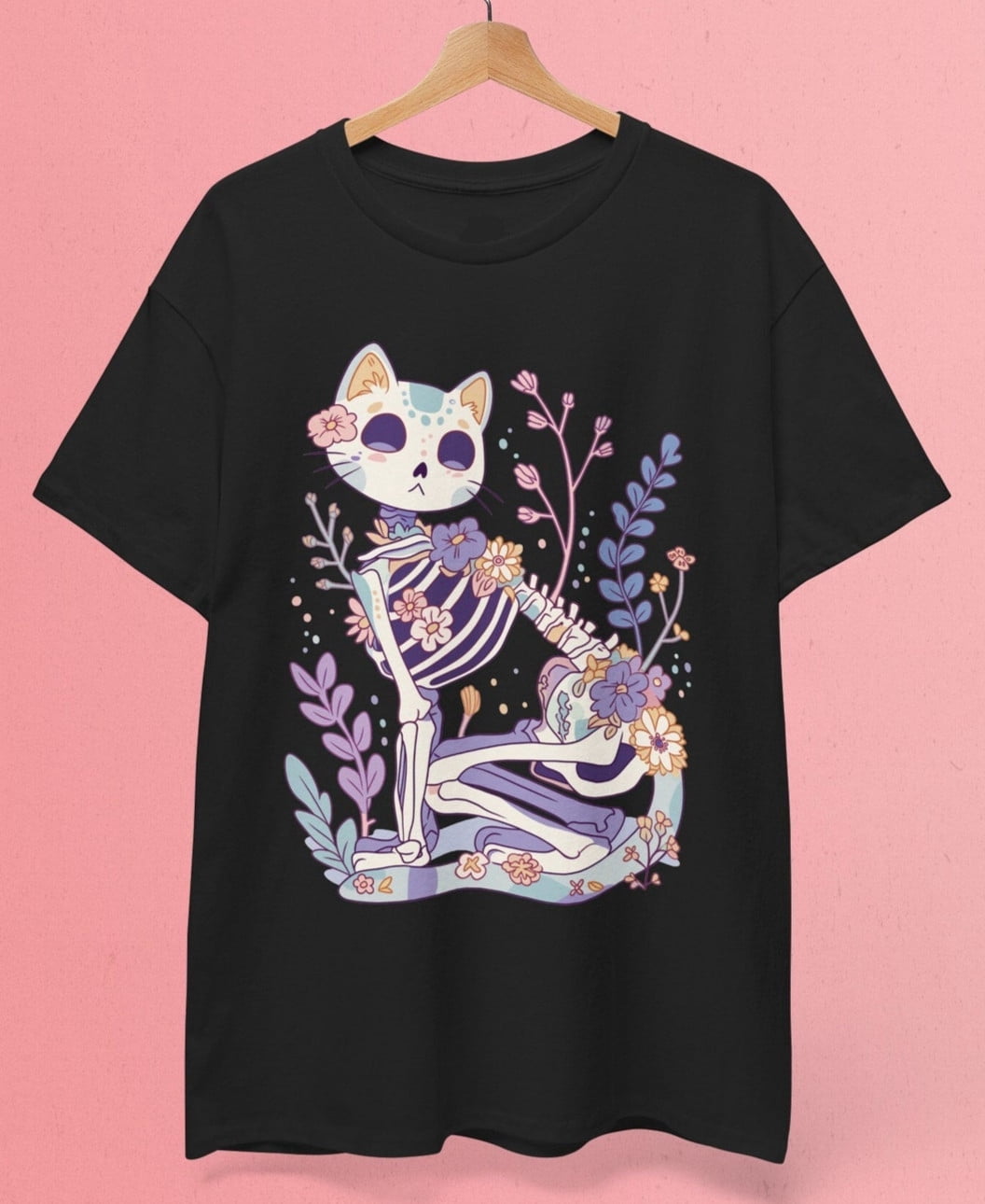 Pastel Goth Cat Skeleton T-Shirt Pastel Goth, Kawaii Clothes, Yami ...