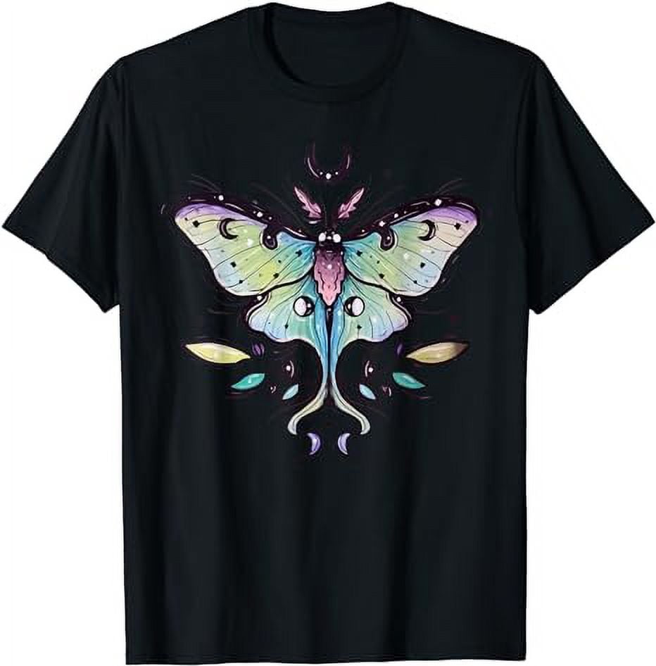 Pastel Goth Clothing Creepy Lunar Moth Occult Insect T-Shirt - Walmart.com