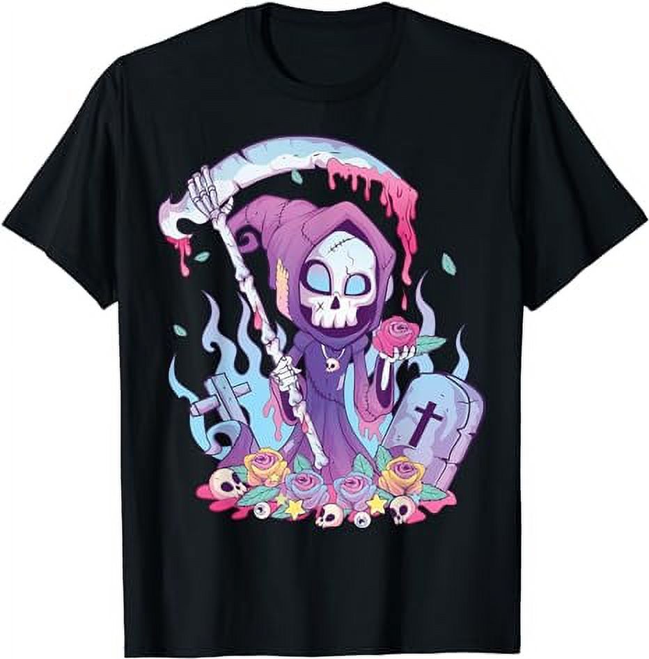 Pastel Goth Creepy Death Grim Reaper Kawaii Occult Menhera T Shirt - Walmart.com