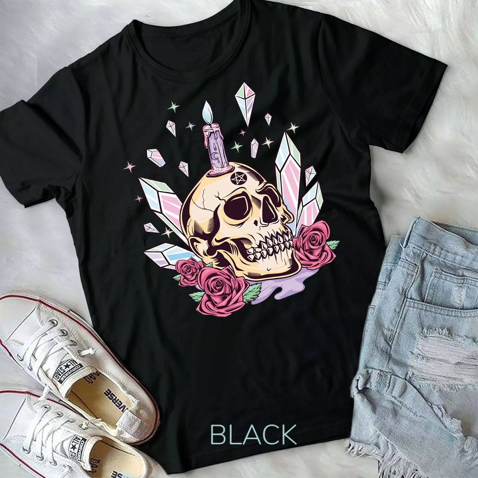 Buy Kawaii Pastel Goth Cute Creepy Rabbit Menhera Occult Bunny T-Shirt ...