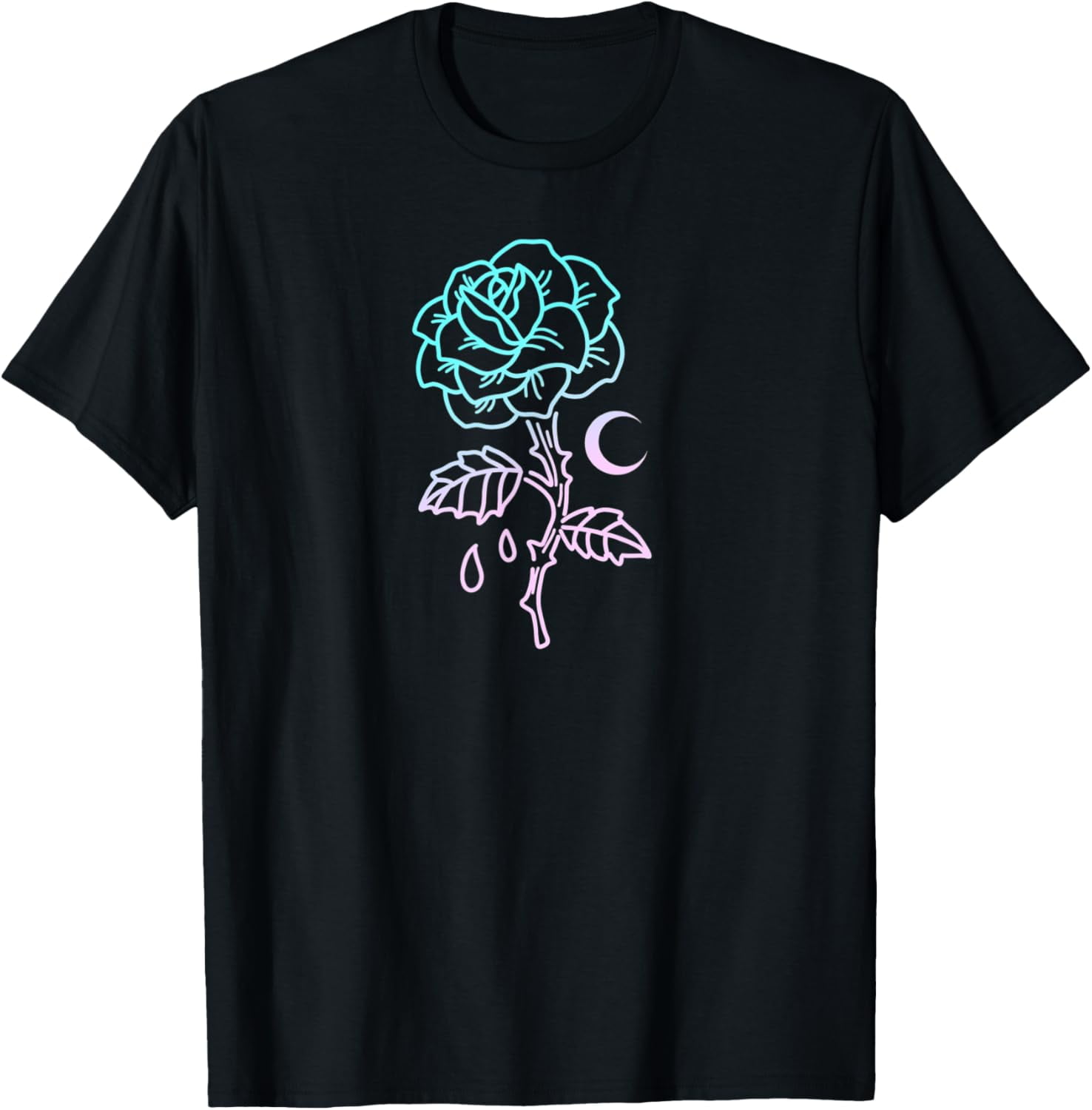 Pastel Goth Flower Emo Aesthetic Clothes Moon Rose T-Shirt men and ...