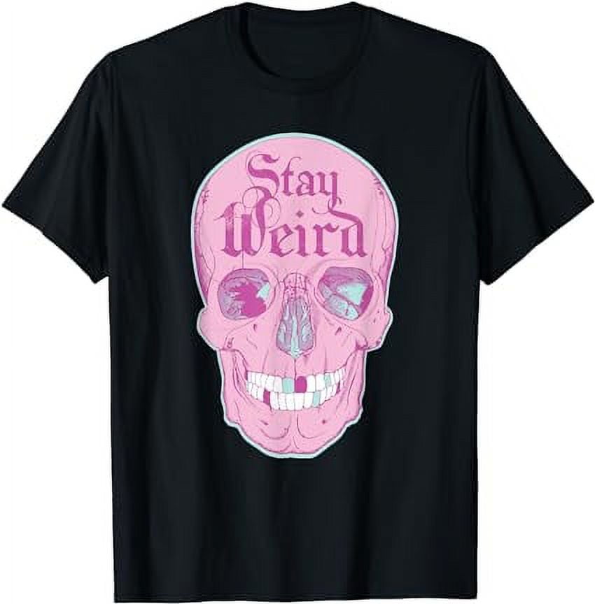 Pastel Goth Girl, Stay Weird, Emo Pink Skull for Teens T-Shirt ...