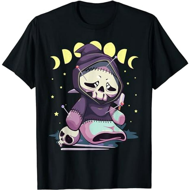 Pastel Goth Kawaii Menhera Sad Creepy Voodoo Doll Reaper T-Shirt ...