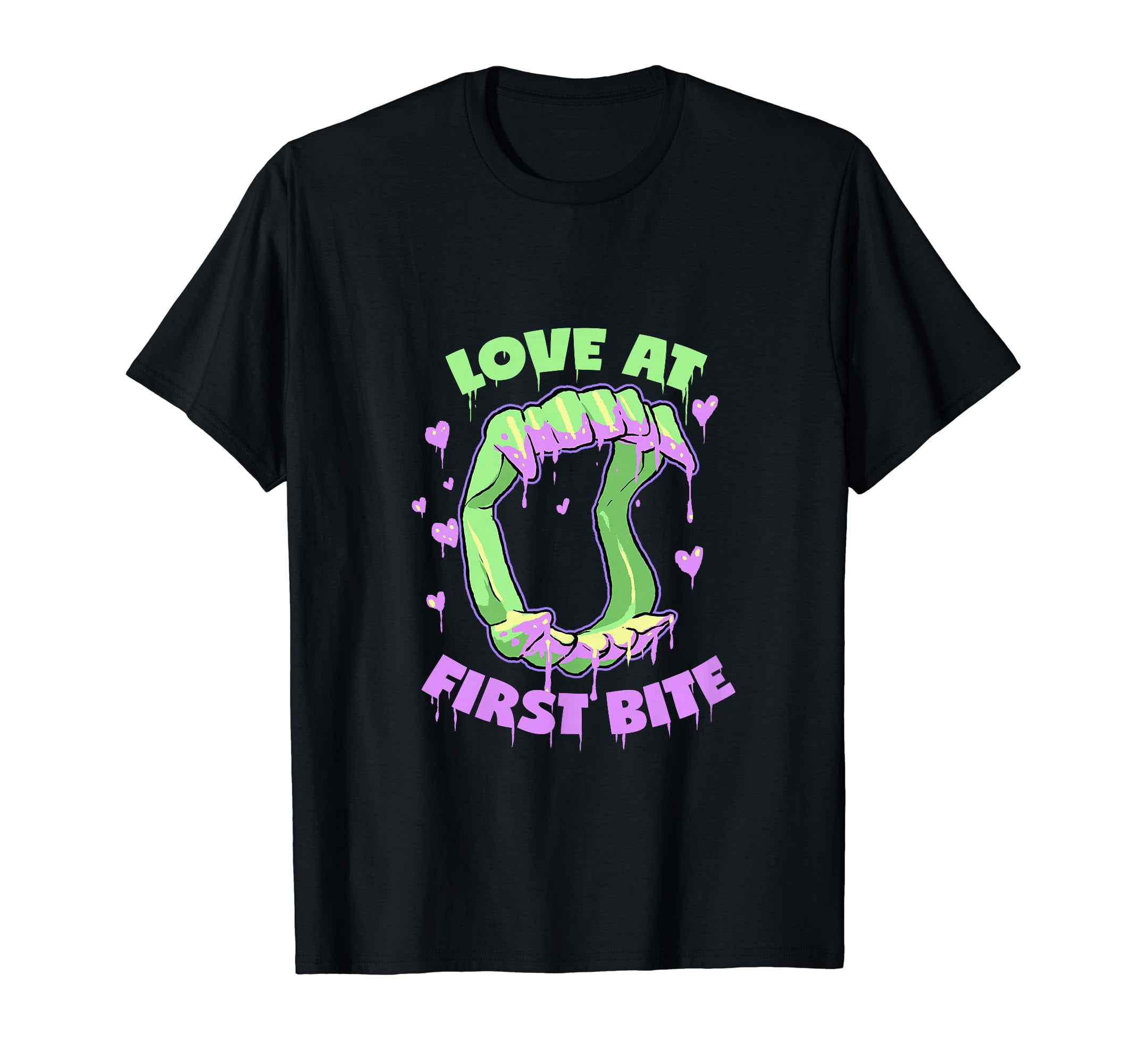 Pastel Goth Love at First Bite Vampire Fangs Teeth Halloween T-Shirt ...