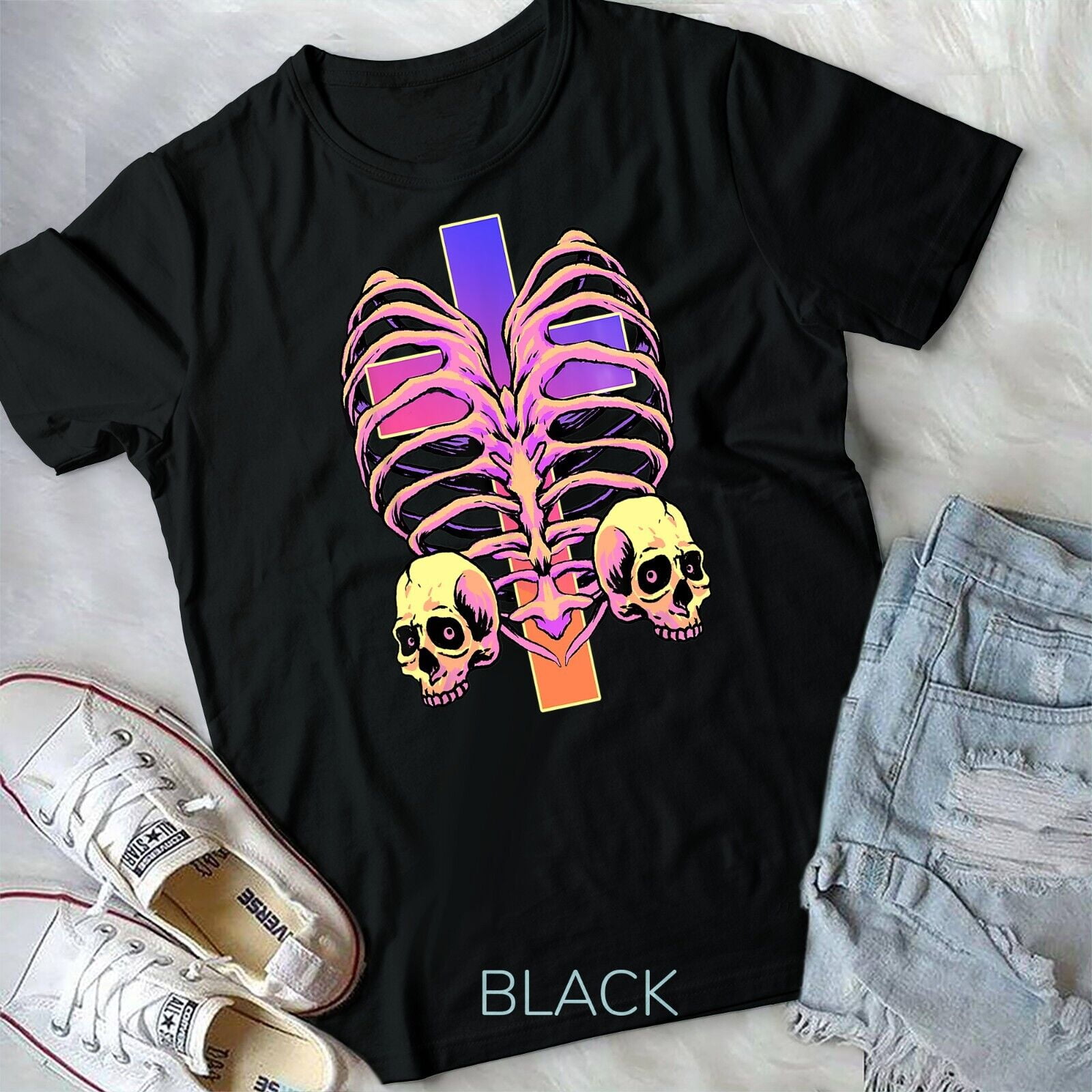 Pastel Goth Skeleton Rib Cage Heart Gothic Halloween Costume Unisex T ...