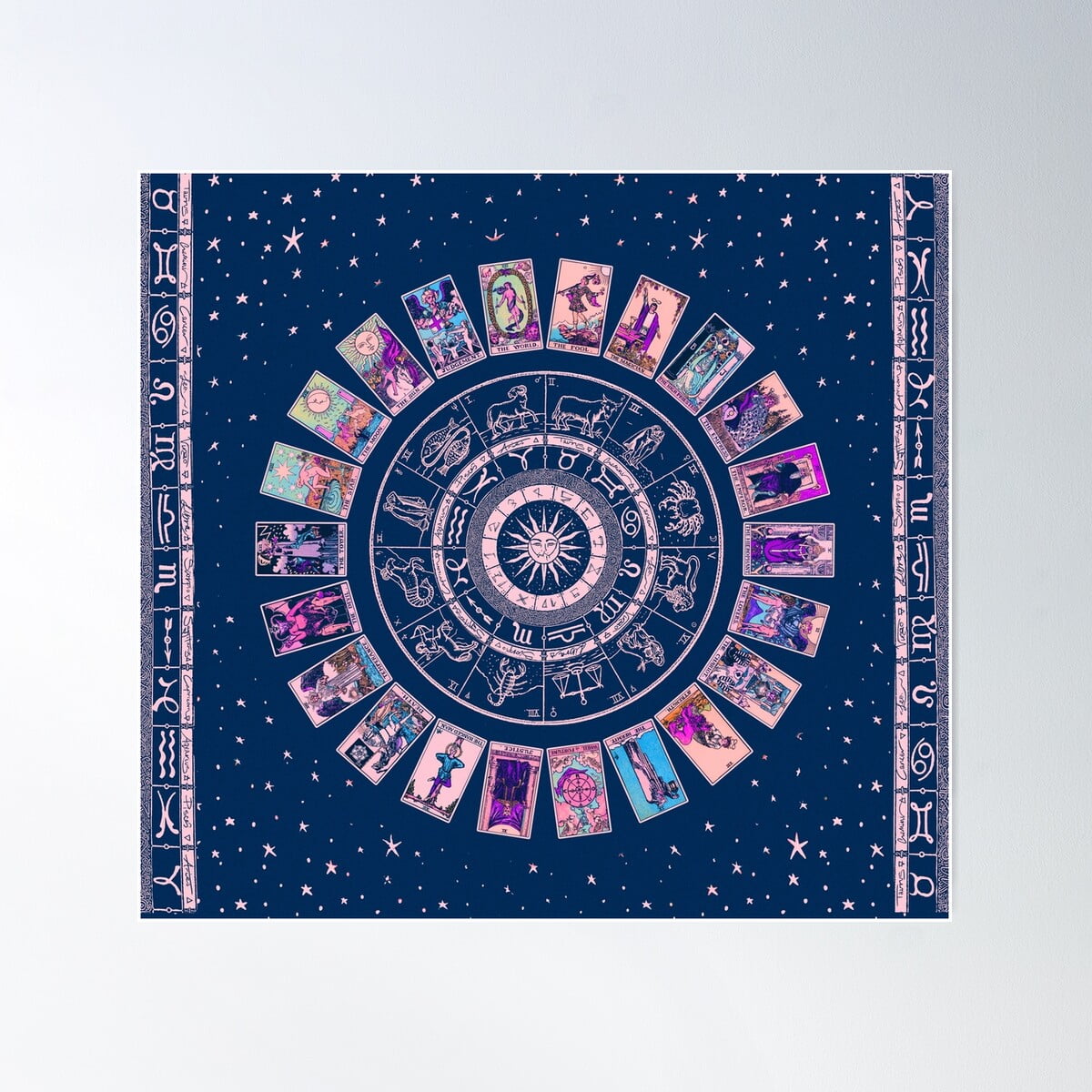 Pastel Goth Zodiac, Astrology Chart & The Major Arcana Tarot Poster ...