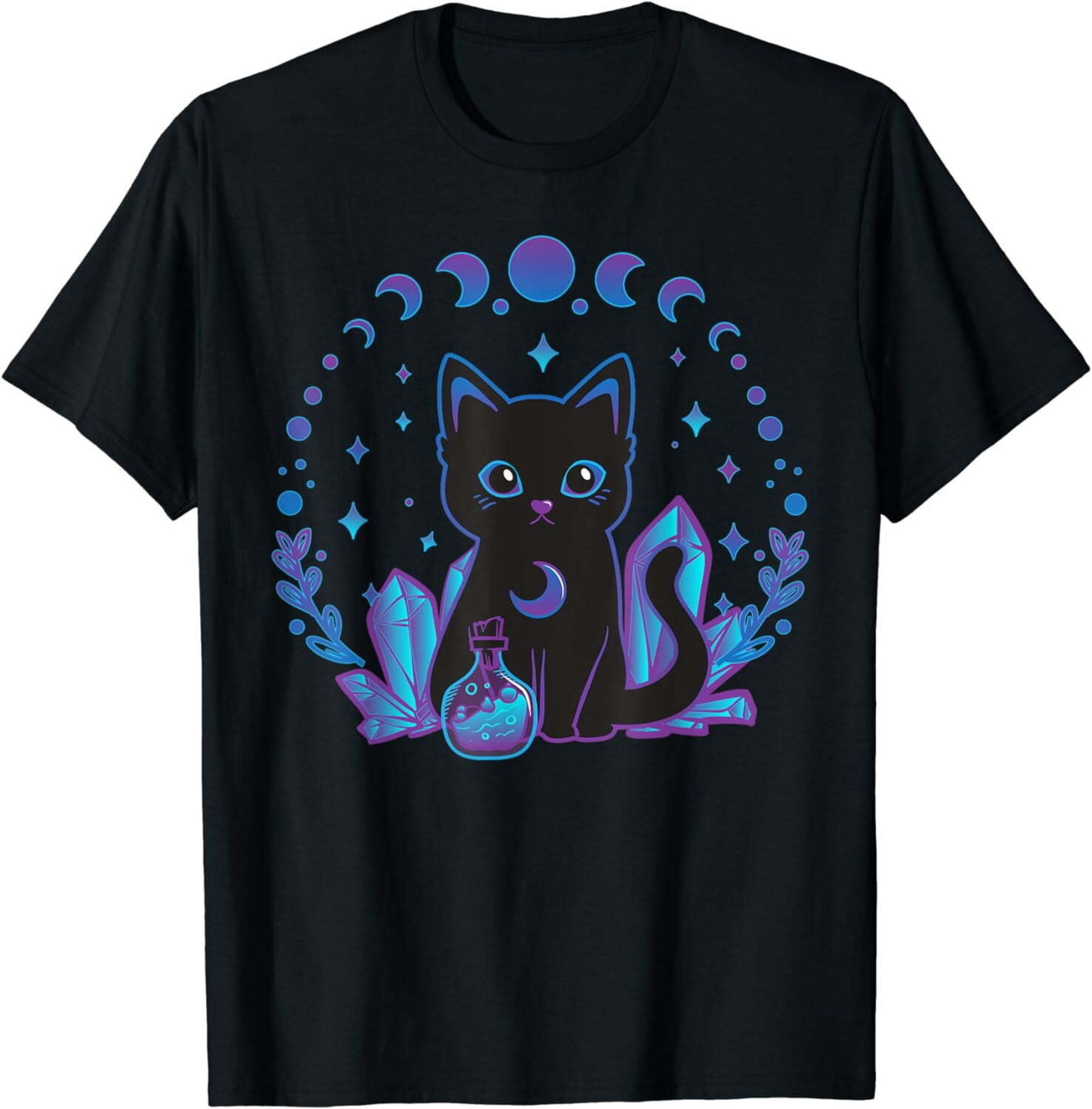 Pastel Gothic Gemstone Cat Tee - Enchanting Magical Apparel - Walmart.com