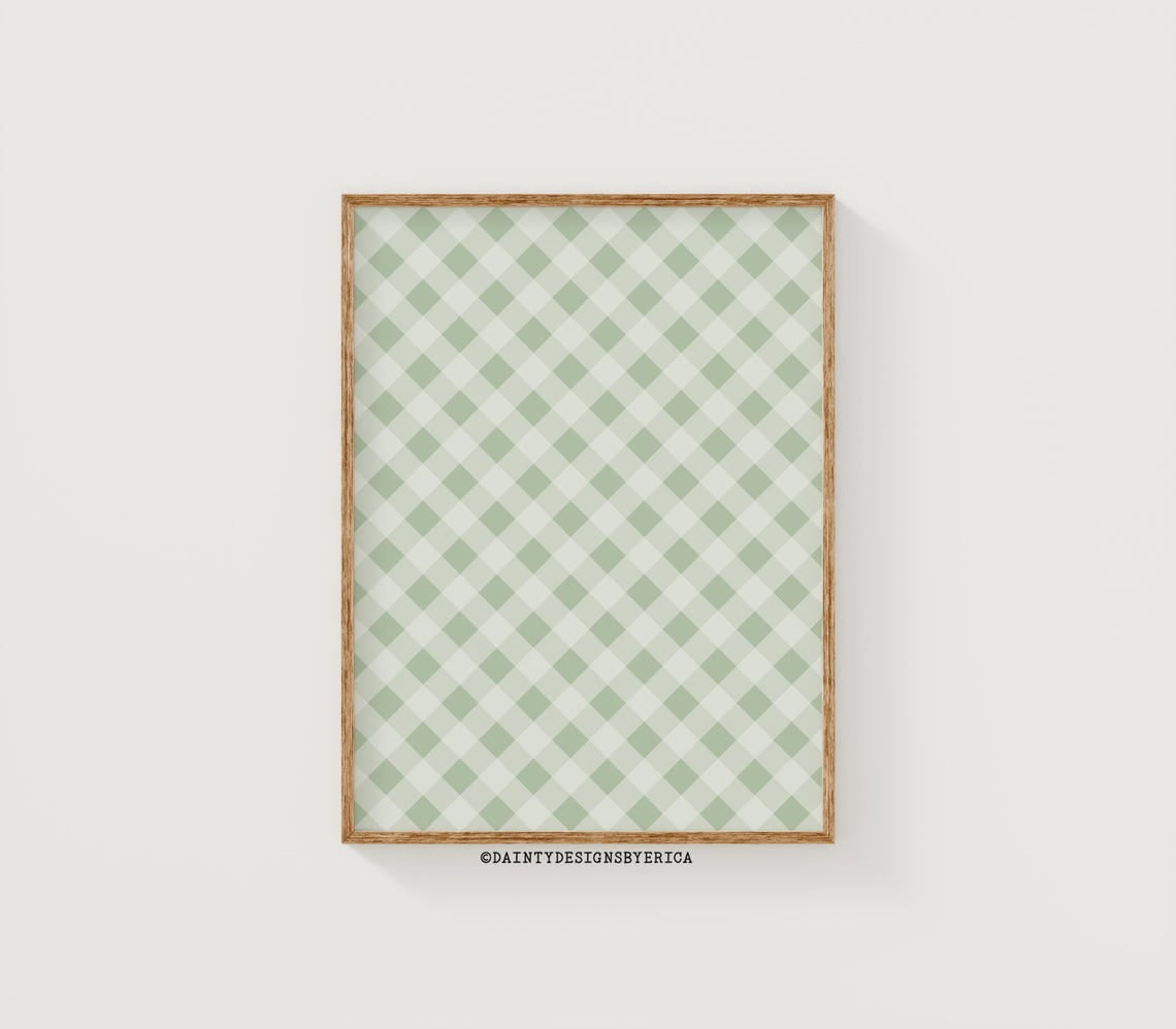 Pastel Green Gingham Poster, Spring Wall Art, 12x18 UNFRAMED - Walmart.com