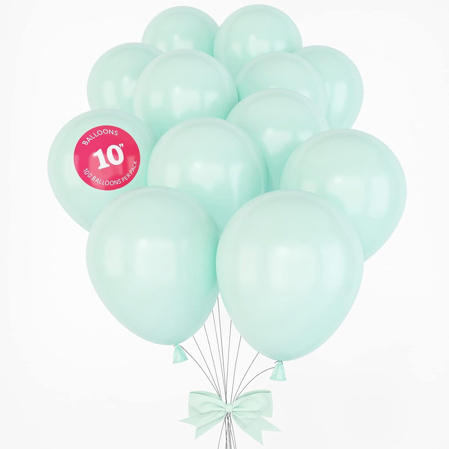 Pastel Green Party Balloons - 100 Pcs | 10 Inch Single Color Latex ...