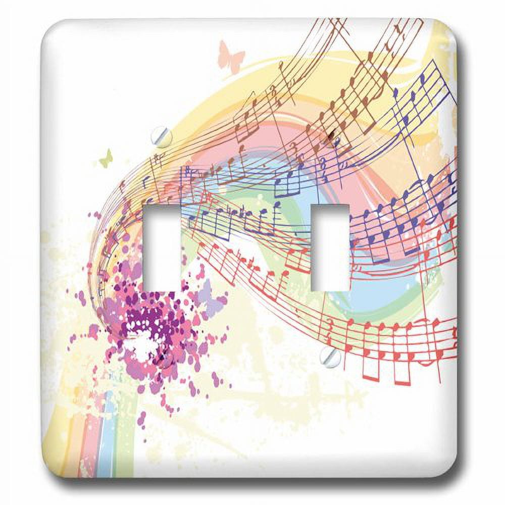 Pastel Grunge Musical Notes Flourish double toggle switch lsp-213861-2 ...
