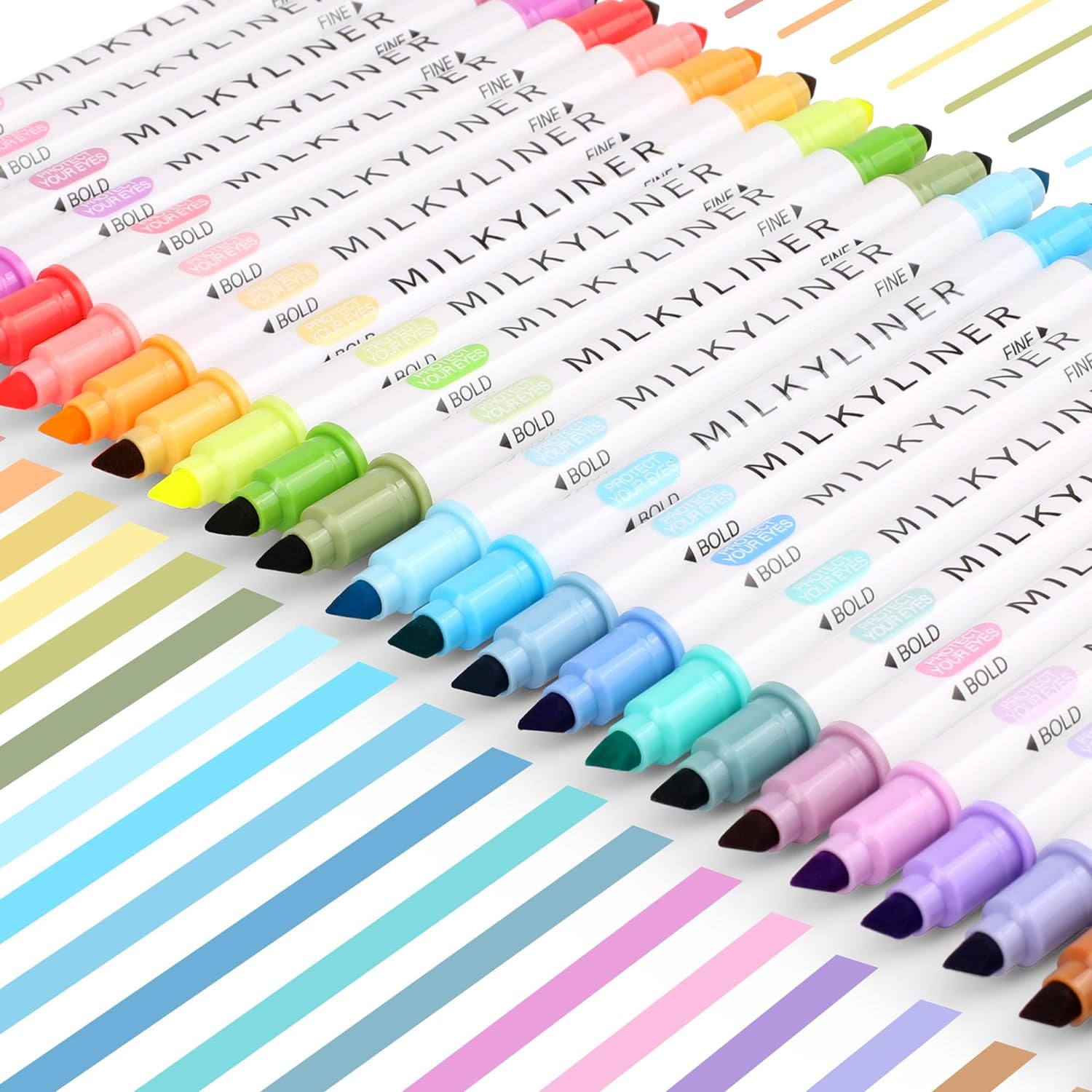 Pastel Highlighters Set, 24 Unique Retro Colors, Highlighters Assorted ...