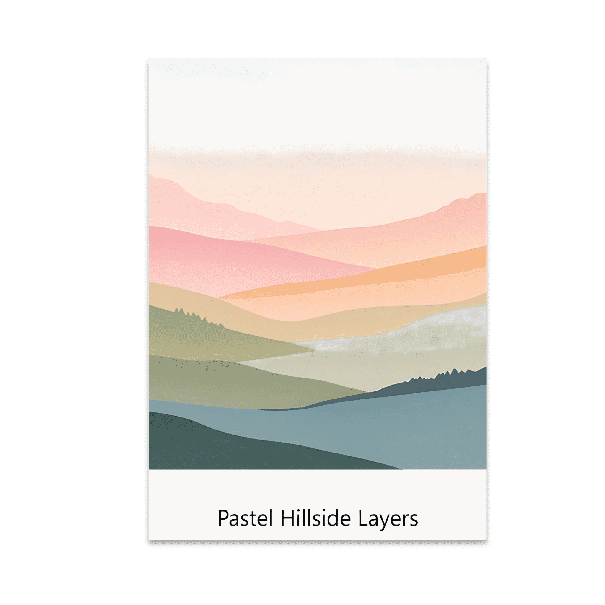 Pastel Hillside Layers - Modern Home Decor - 13x19 Poster Print ...