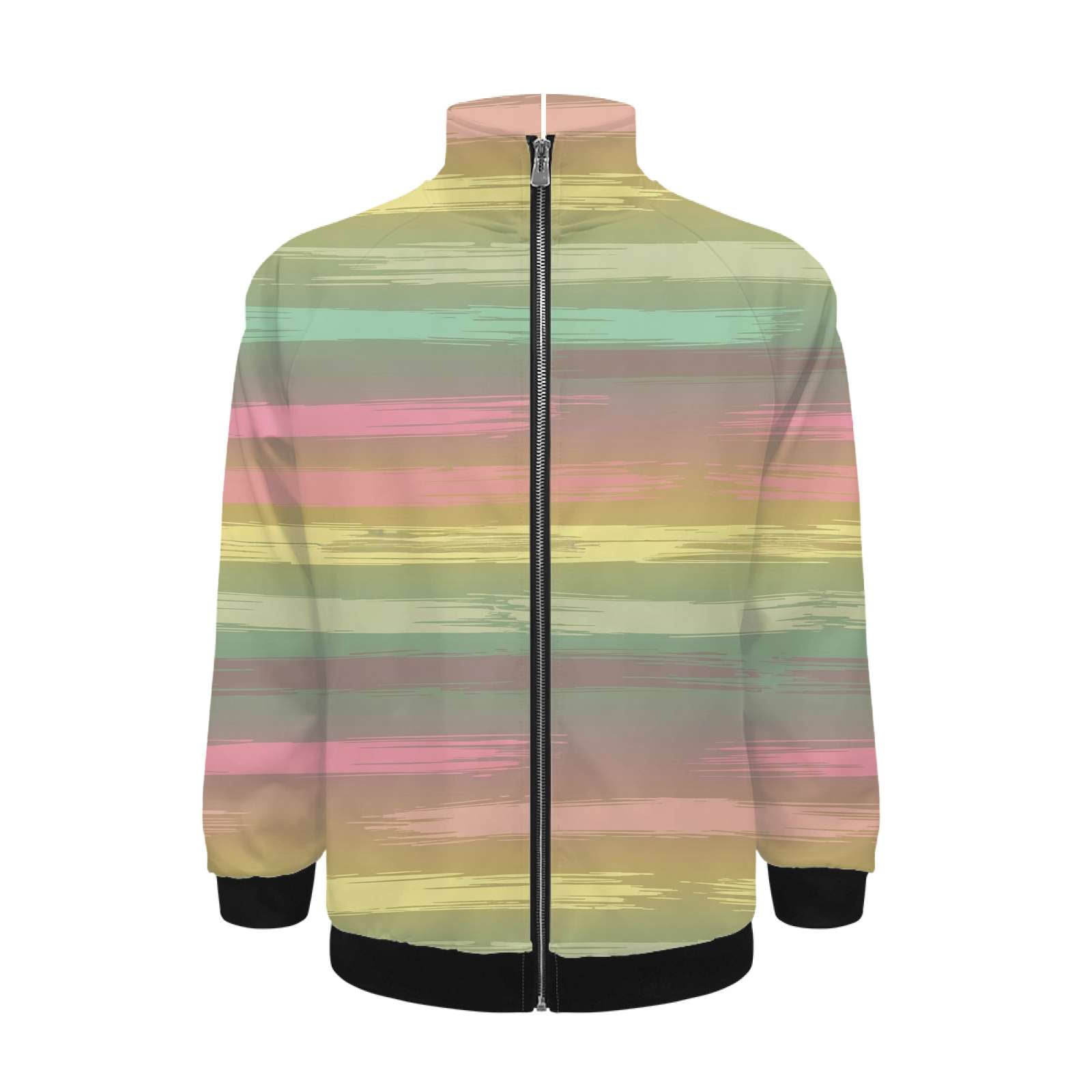 Pastel Horizontal Brush Stroke Pattern Jacket Men's Street Cool Long ...