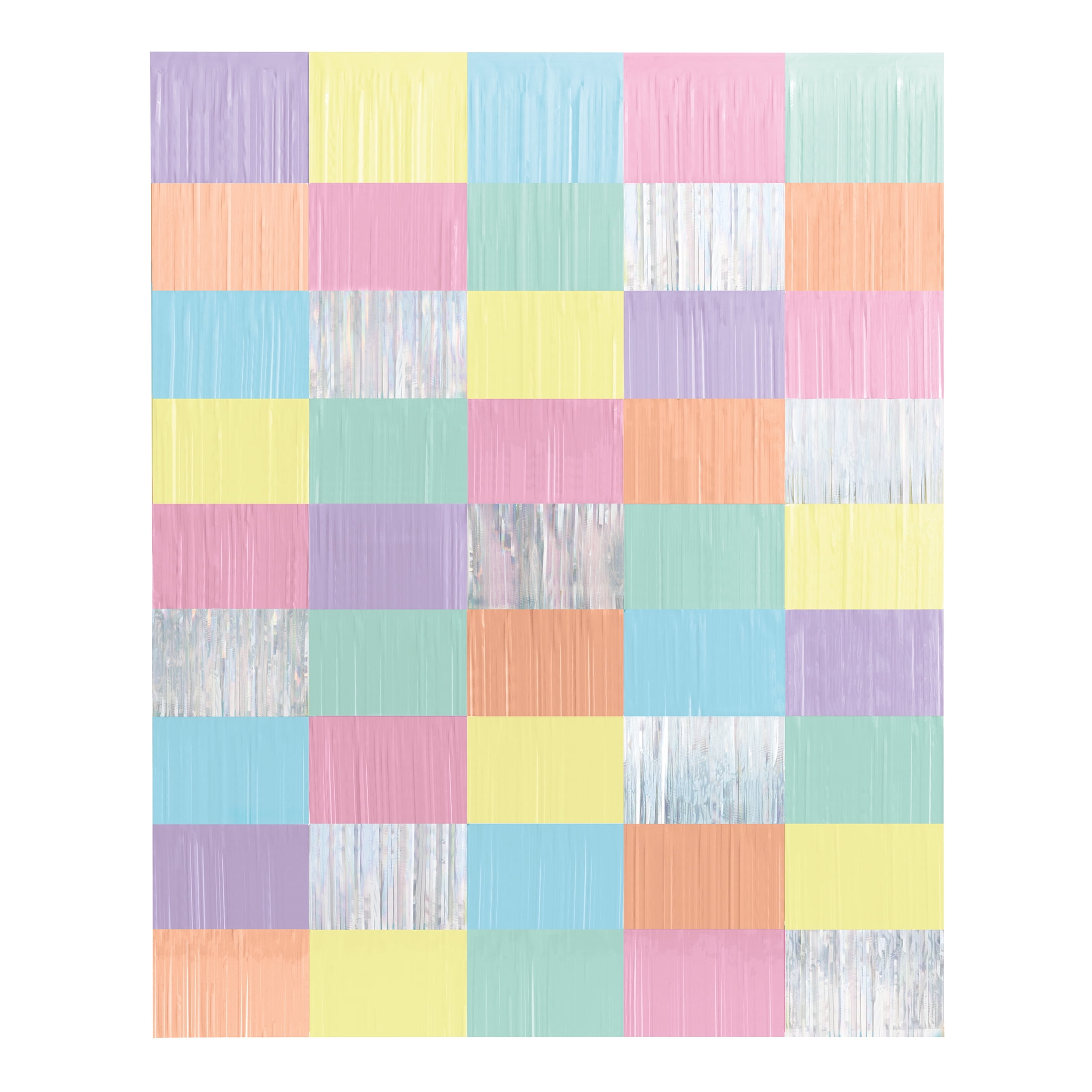 Pastel and Iridescent Foil Fringe Banner Backdrop Kit, 9 Pieces, by Way ...