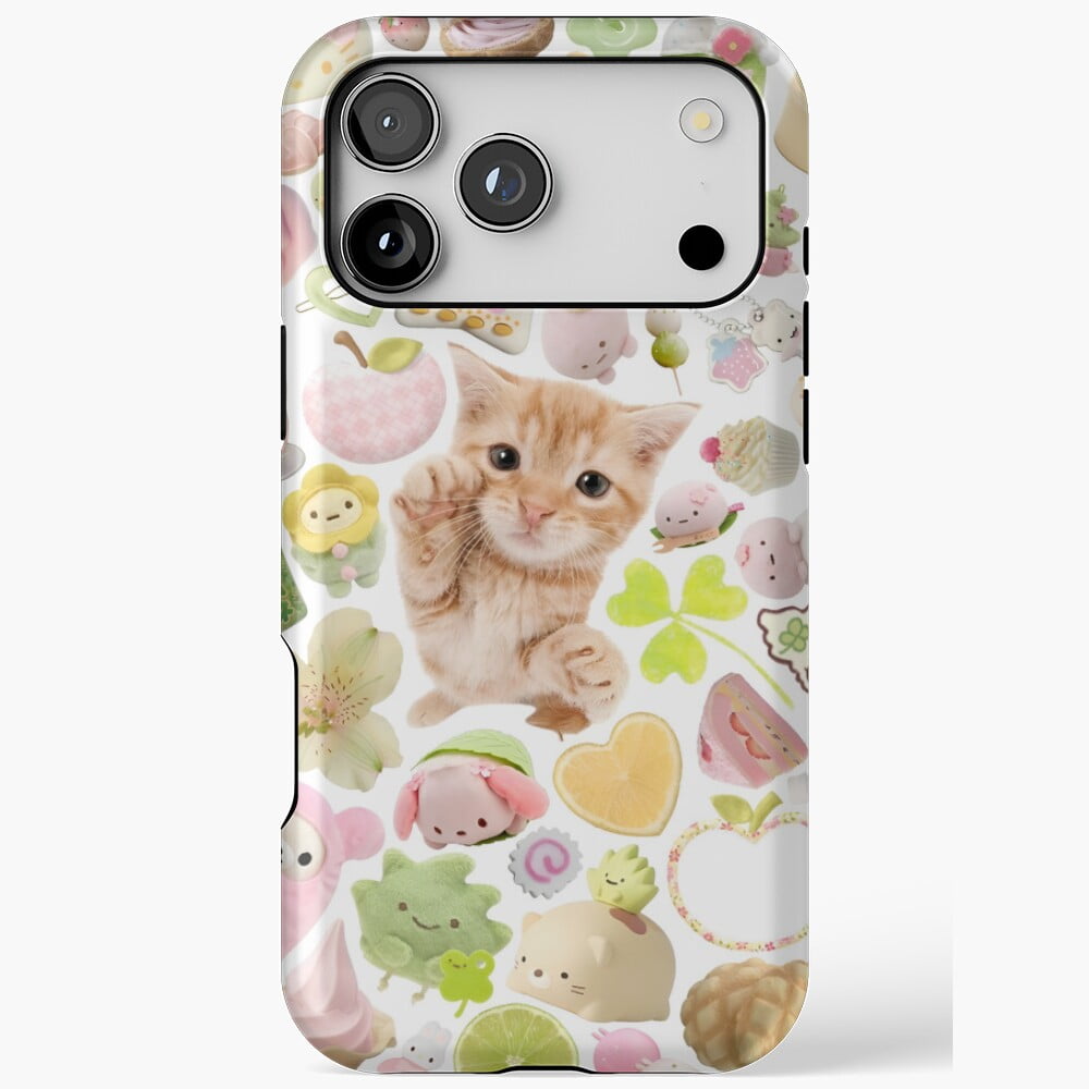 Pastel Kawaii Kitten Juminocore Aesthetic Art Phone Case for iPhone 11 ...