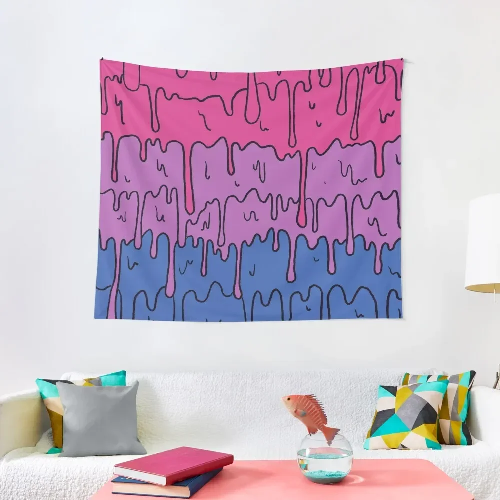 Pastel Kawaii Melting Bisexual Pride LGBTQ Design Tapestry rative ...