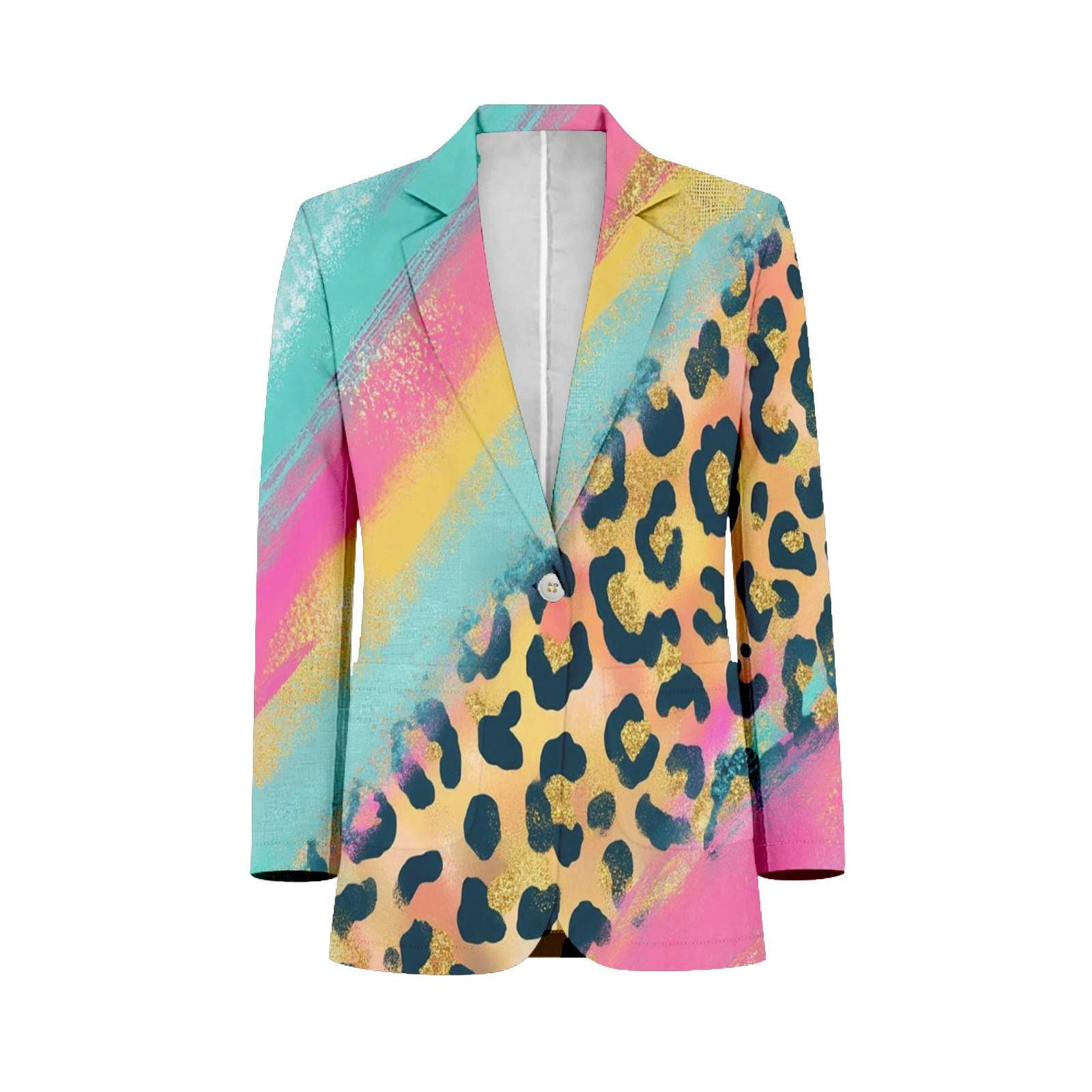 Pastel Leopard Abstract Gold Glitter Customized Men's Suits full man ...