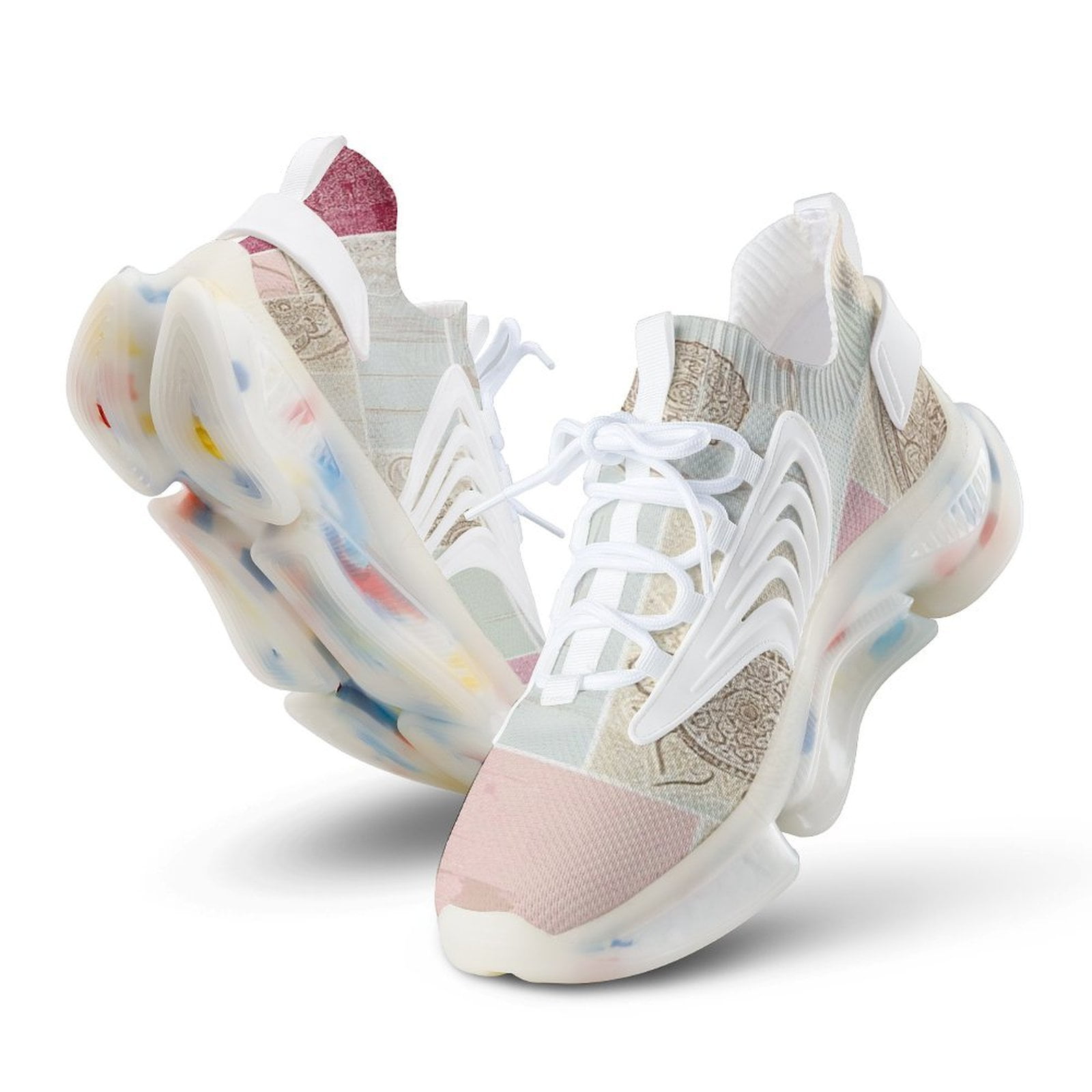 Pastel Mandala Tile Pattern Design Walking Shoes for Men Woman ...