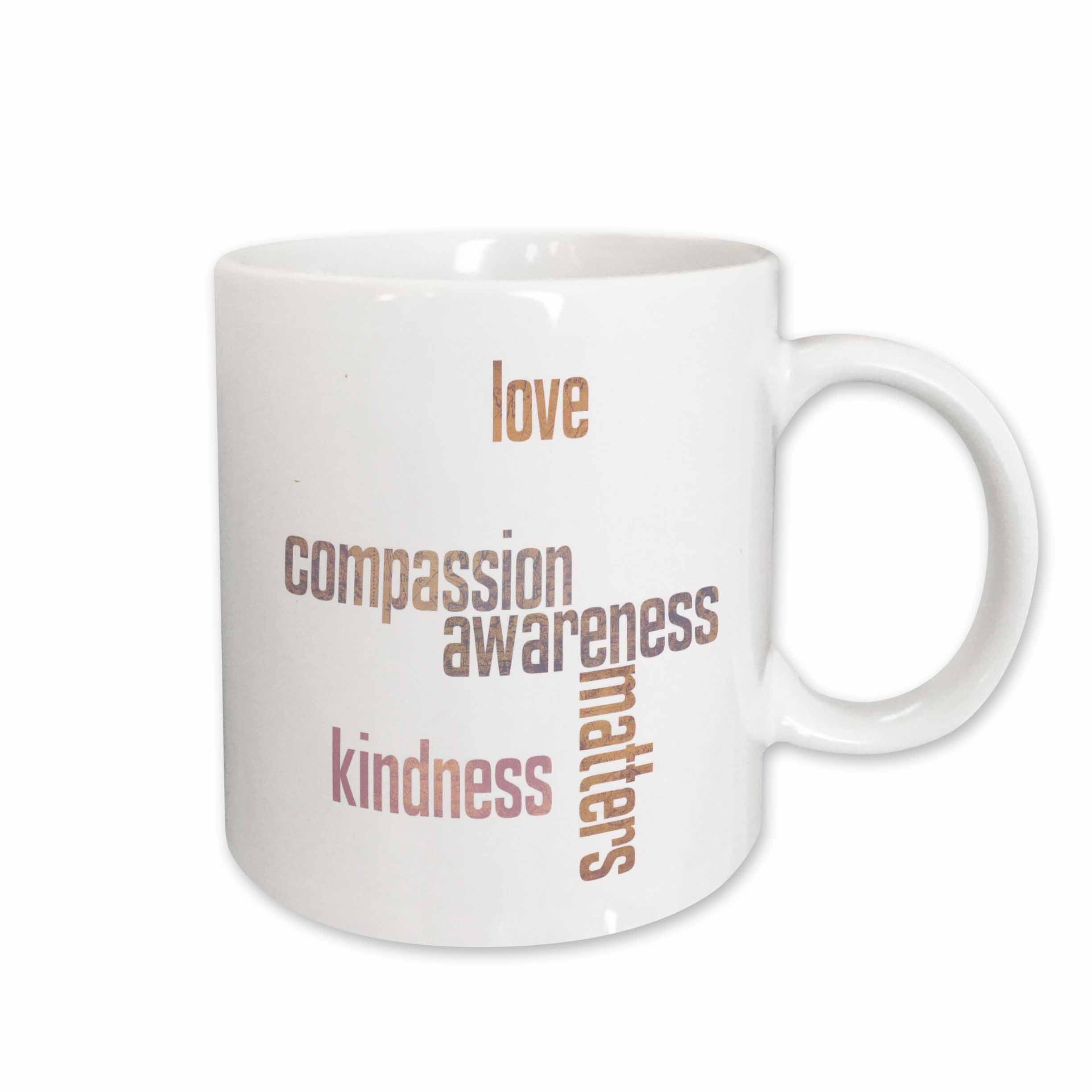 Pastel Map Love and Kindness Matters- Inspirational Quotes 15oz Mug mug ...