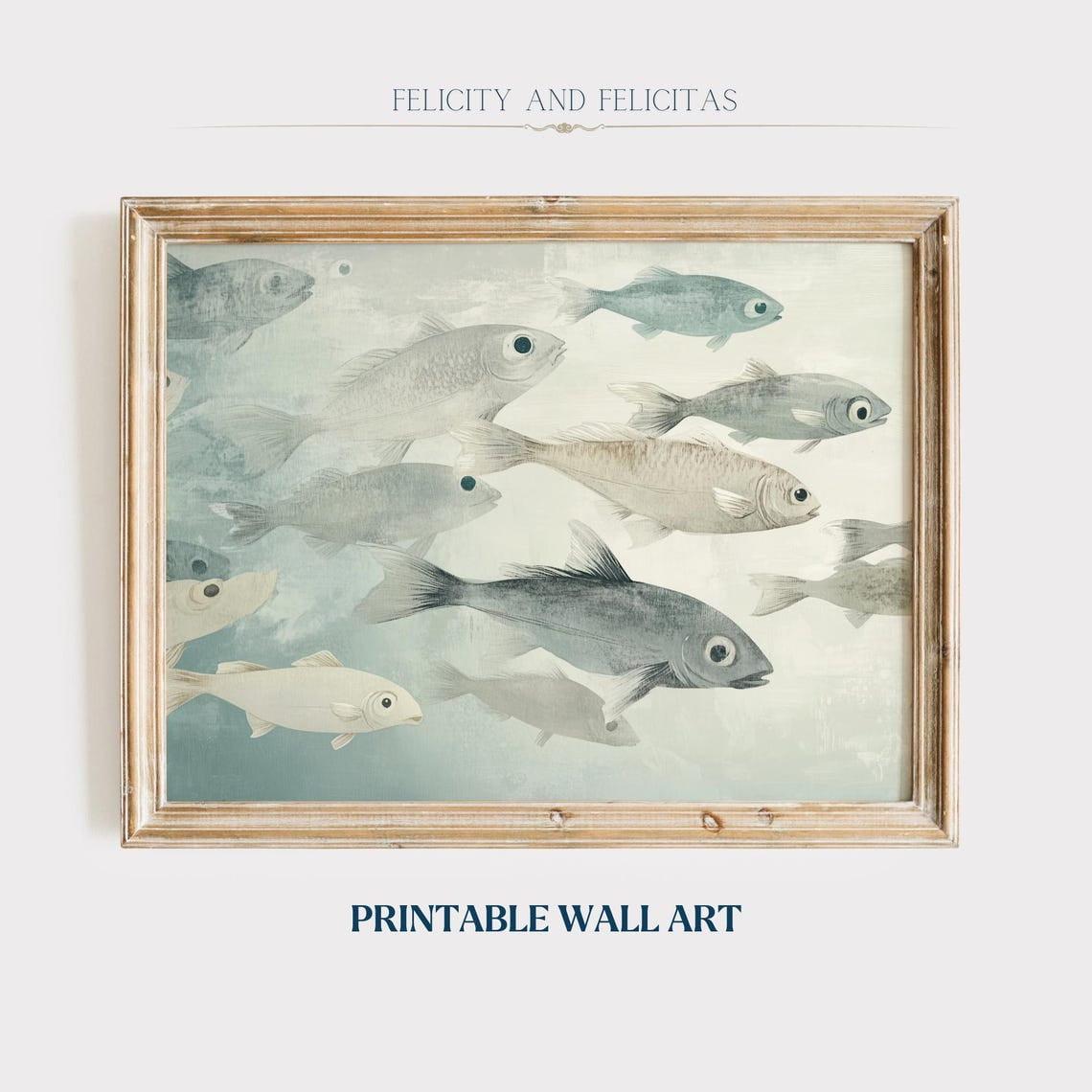 Pastel Maritime Fish Wall Art, Neutral Underwater Art, Fish Painting ...