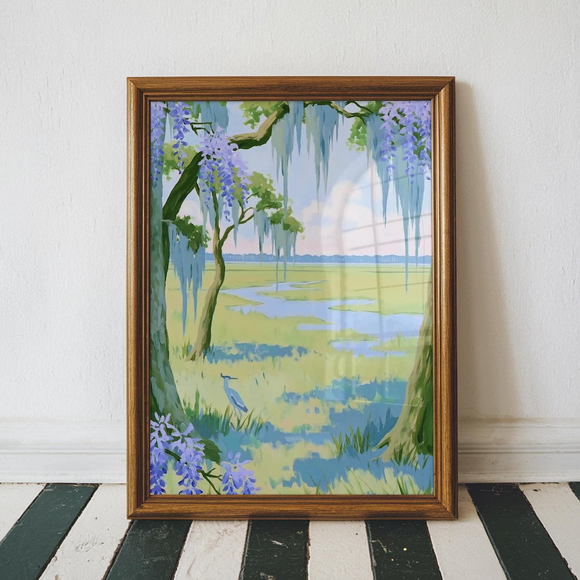 Pastel Marsh and Wisteria Southerner Decor Coastal Summer Art Beach ...