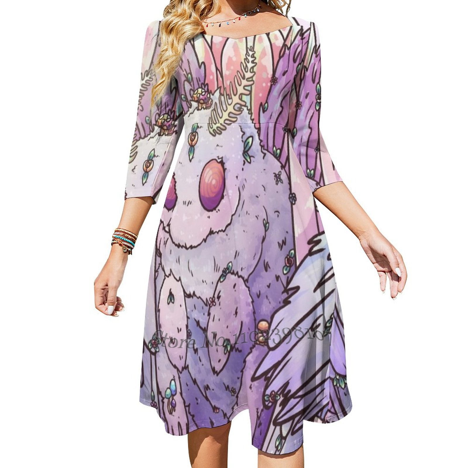 Pastel Mothman Evening Party Dresses Midi Sexy Dress Female Sweet One ...