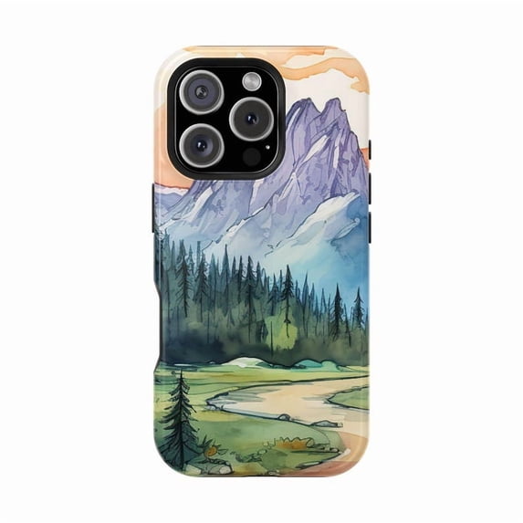 Pastel Mountain Scene Magnetic Compatible Phone Case for iPhone 12 to ...